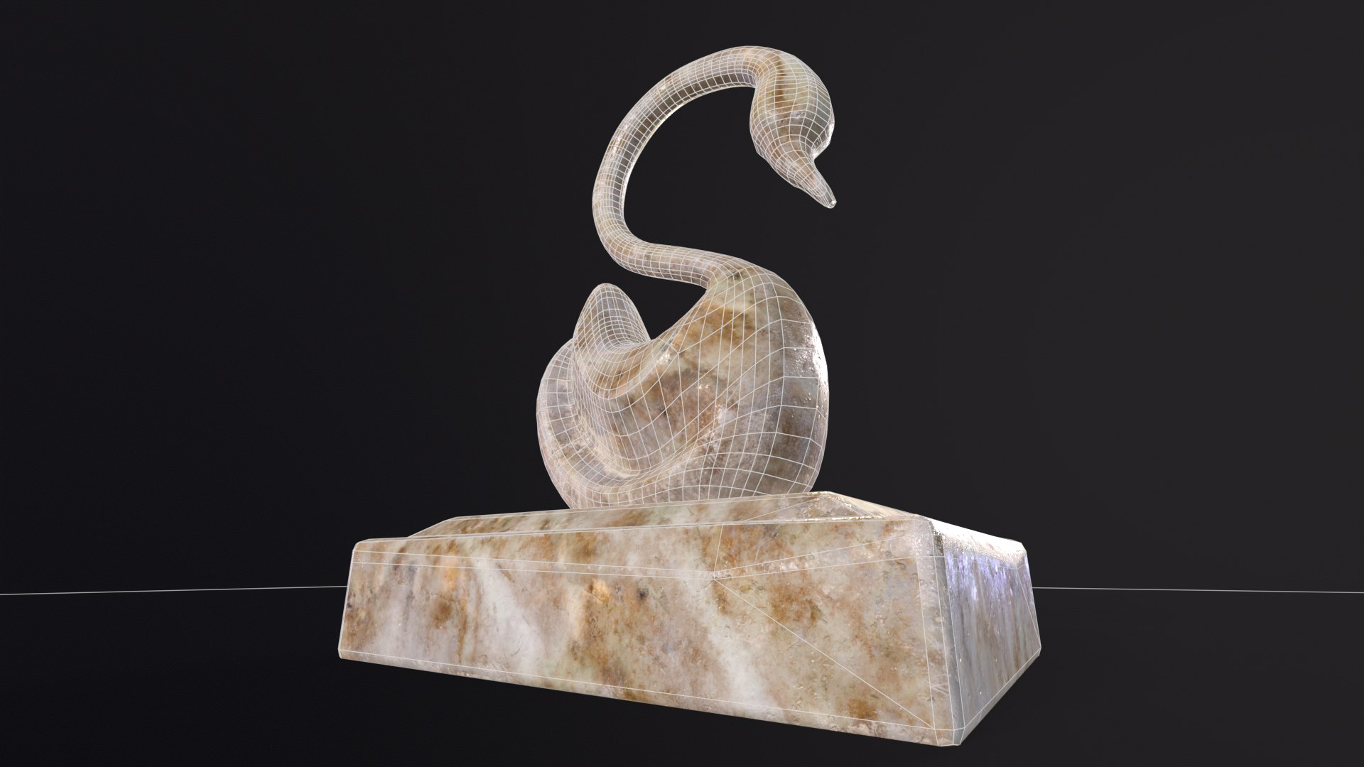Marble Swan Sculpture Model - TurboSquid 2198308