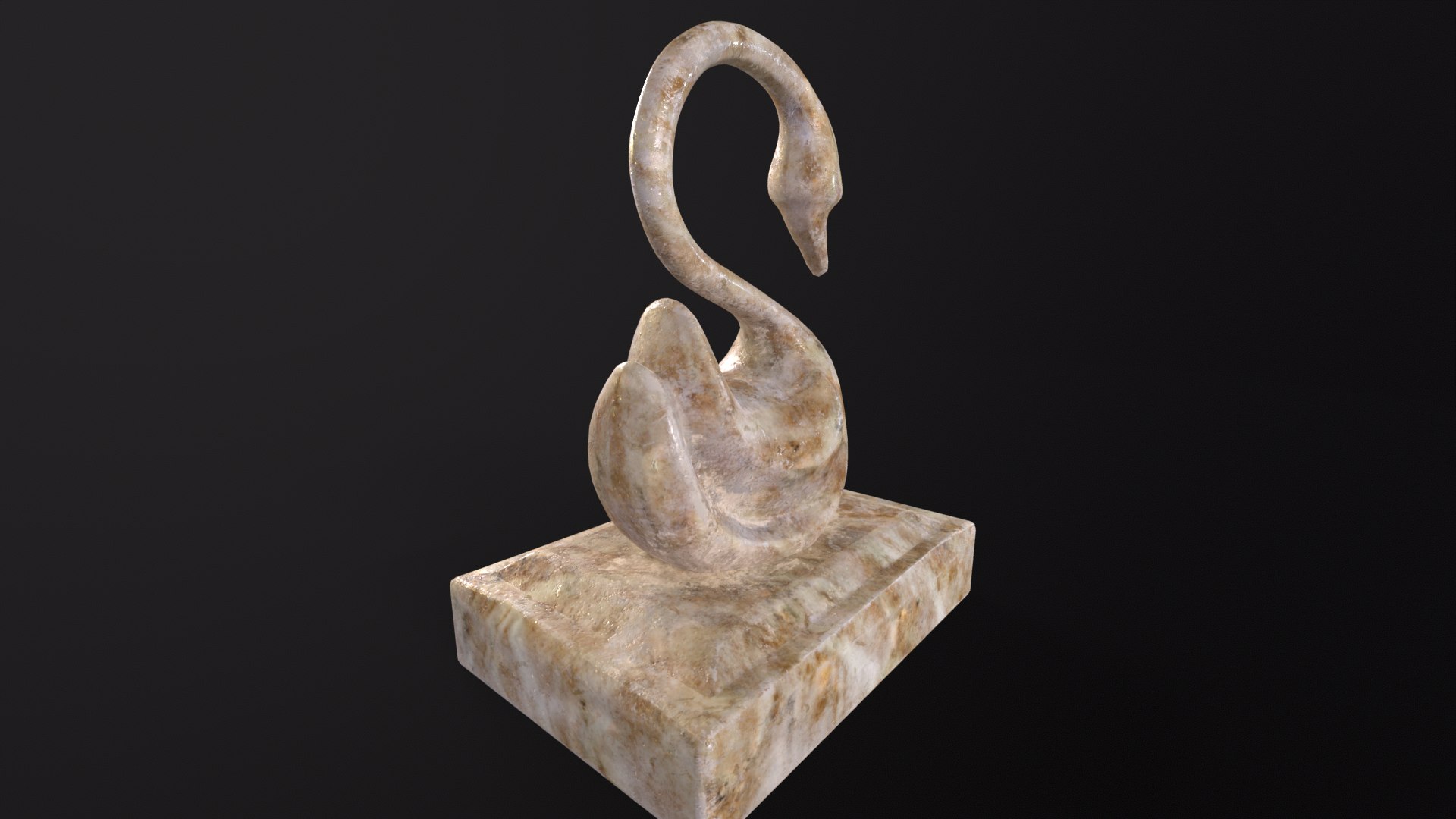 Marble Swan Sculpture Model - TurboSquid 2198308