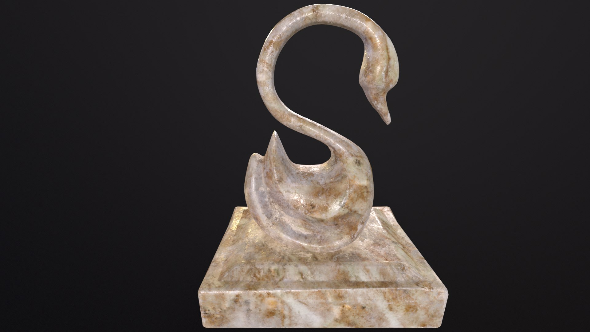 Marble Swan Sculpture Model - TurboSquid 2198308