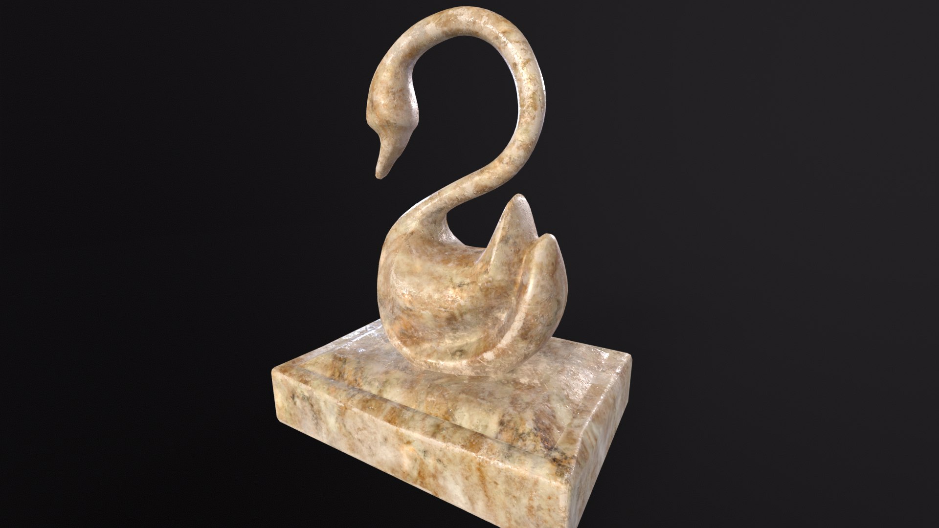 Marble Swan Sculpture Model - TurboSquid 2198308