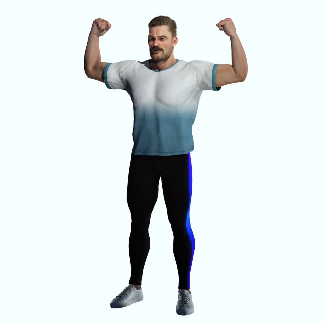 3D Gym Bro - Muscular Man Fitness Crossfit Charcter - TurboSquid 2086428