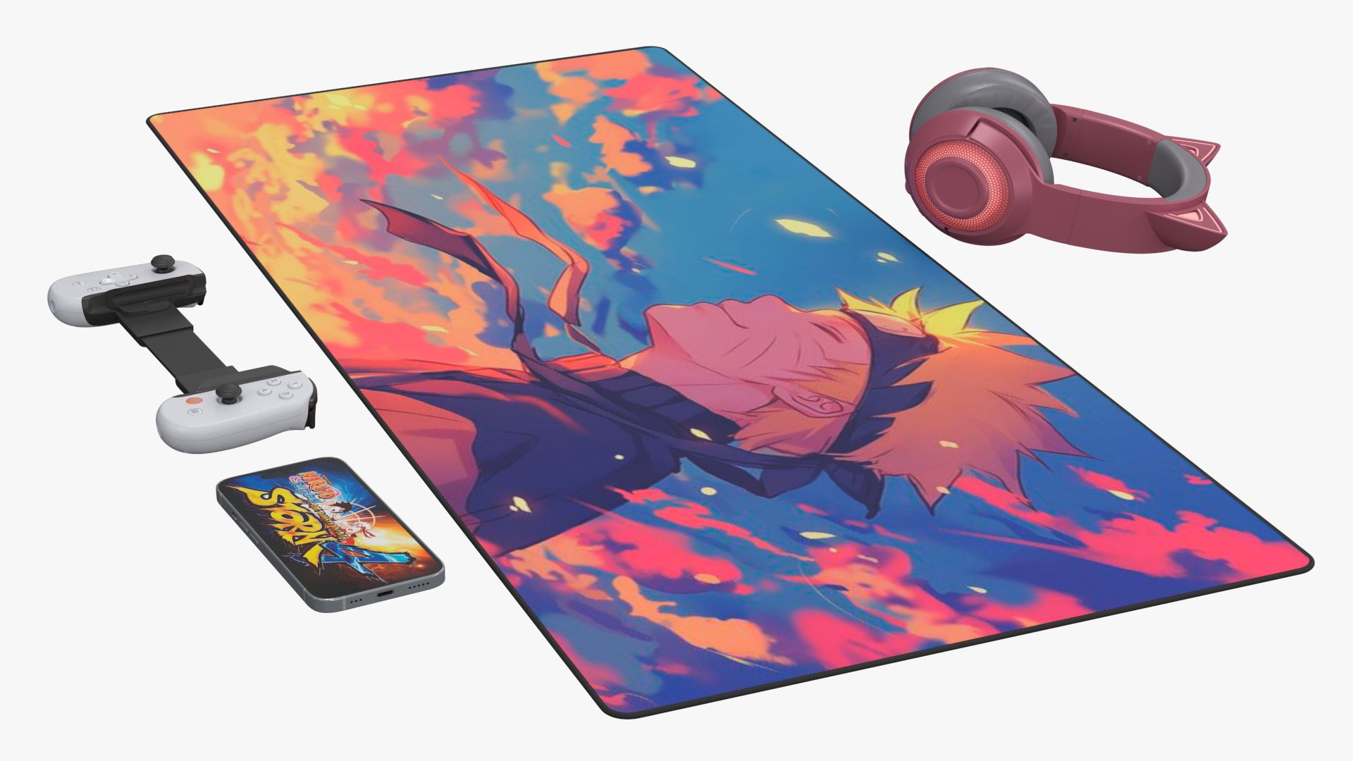 3D Model Naruto Gaming Mousepad With Headset And Console Setup ...