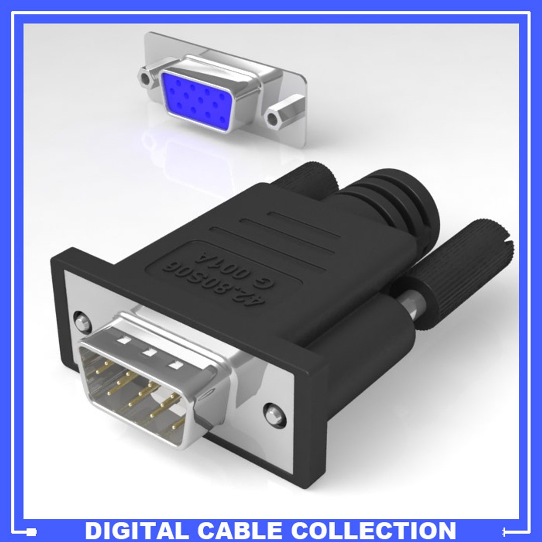 Vga Monitor Connector Female 3d Model