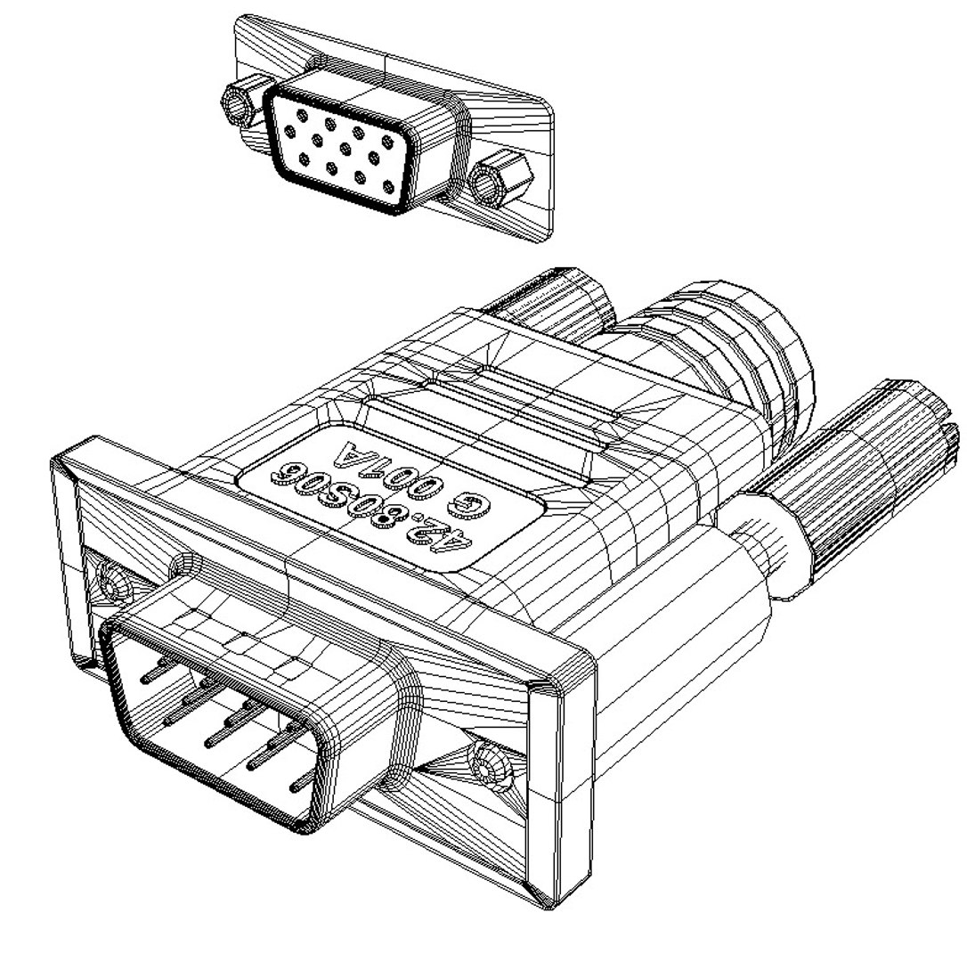Vga Monitor Connector Female 3d Model