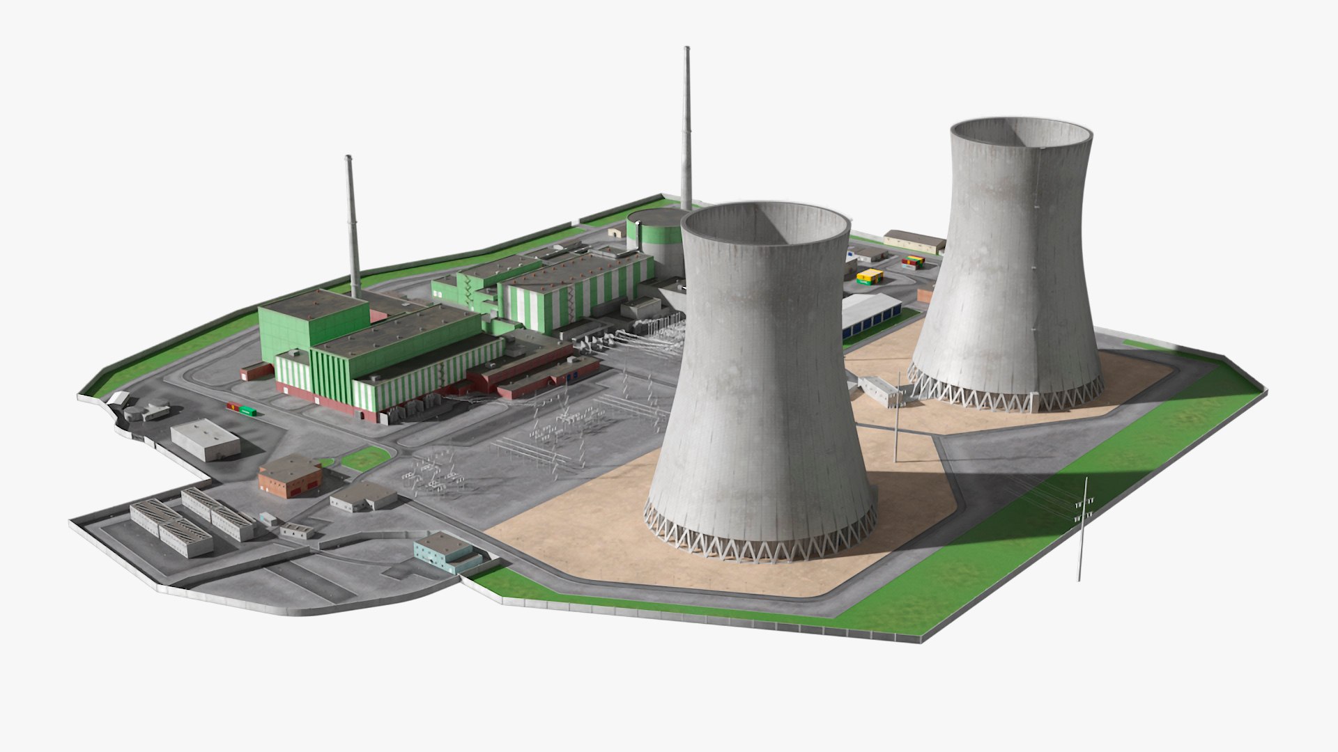 Nuclear Power Plant Complex 3D - TurboSquid 2390522