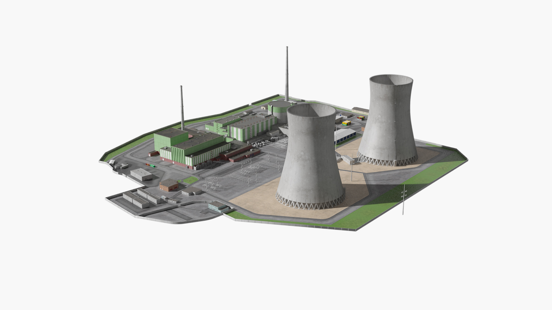 Nuclear Power Plant Complex 3D - TurboSquid 2390522