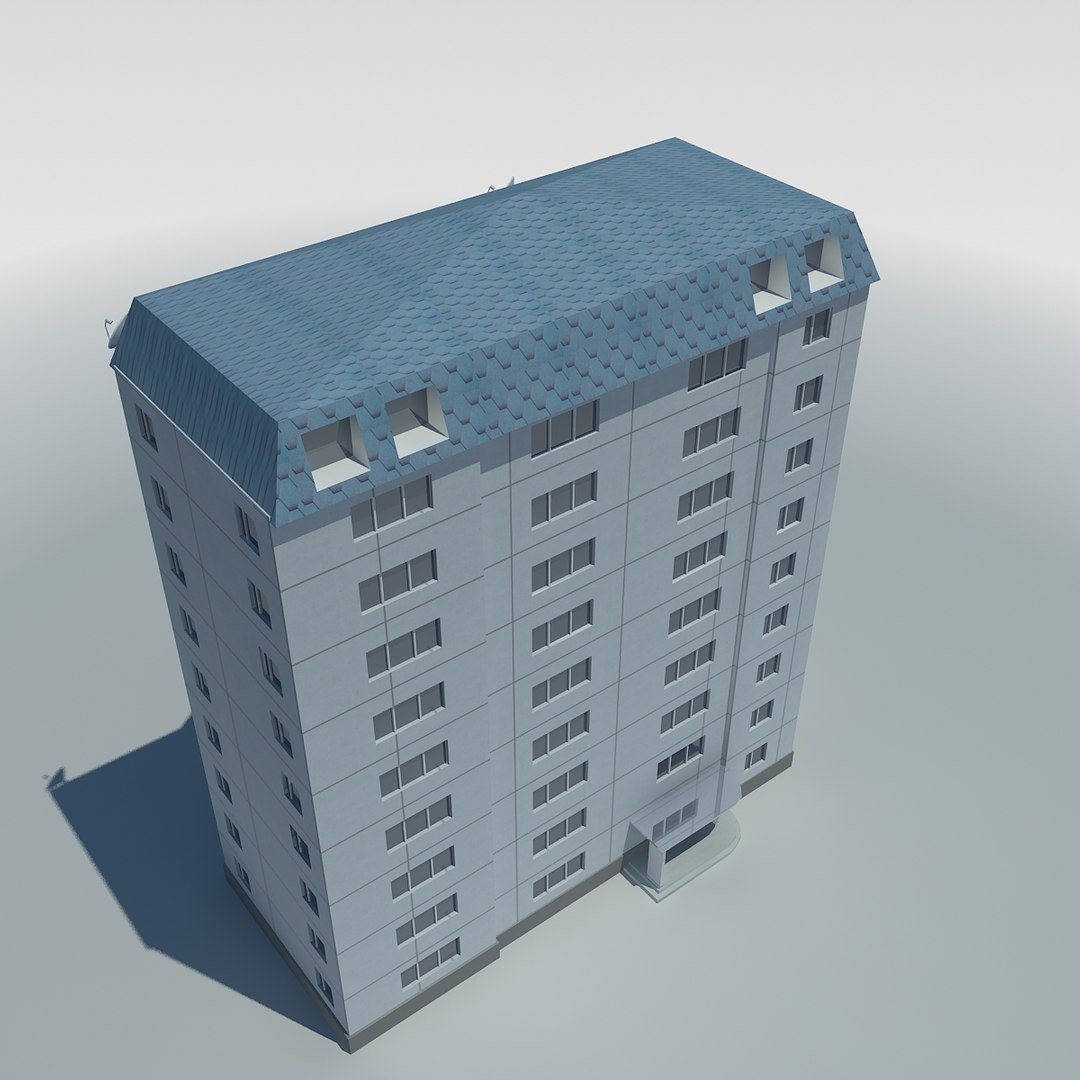 3d model of low-poly condo building