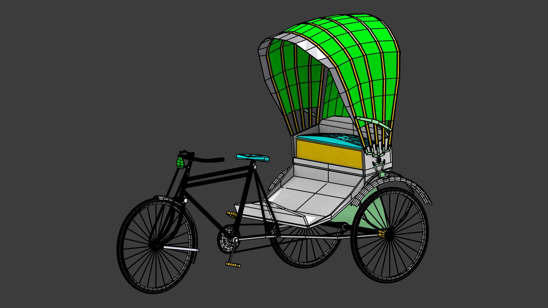 Rickshaw 3 Wheeler 3D Model - TurboSquid 1159279