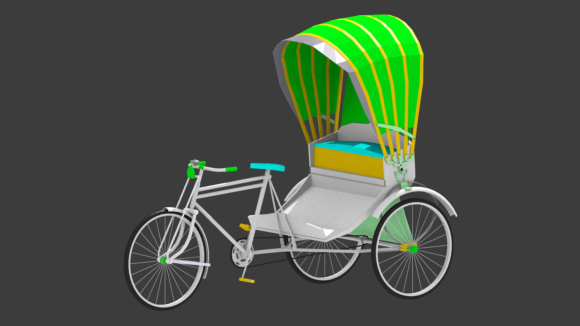 Rickshaw 3 Wheeler 3D Model - TurboSquid 1159279