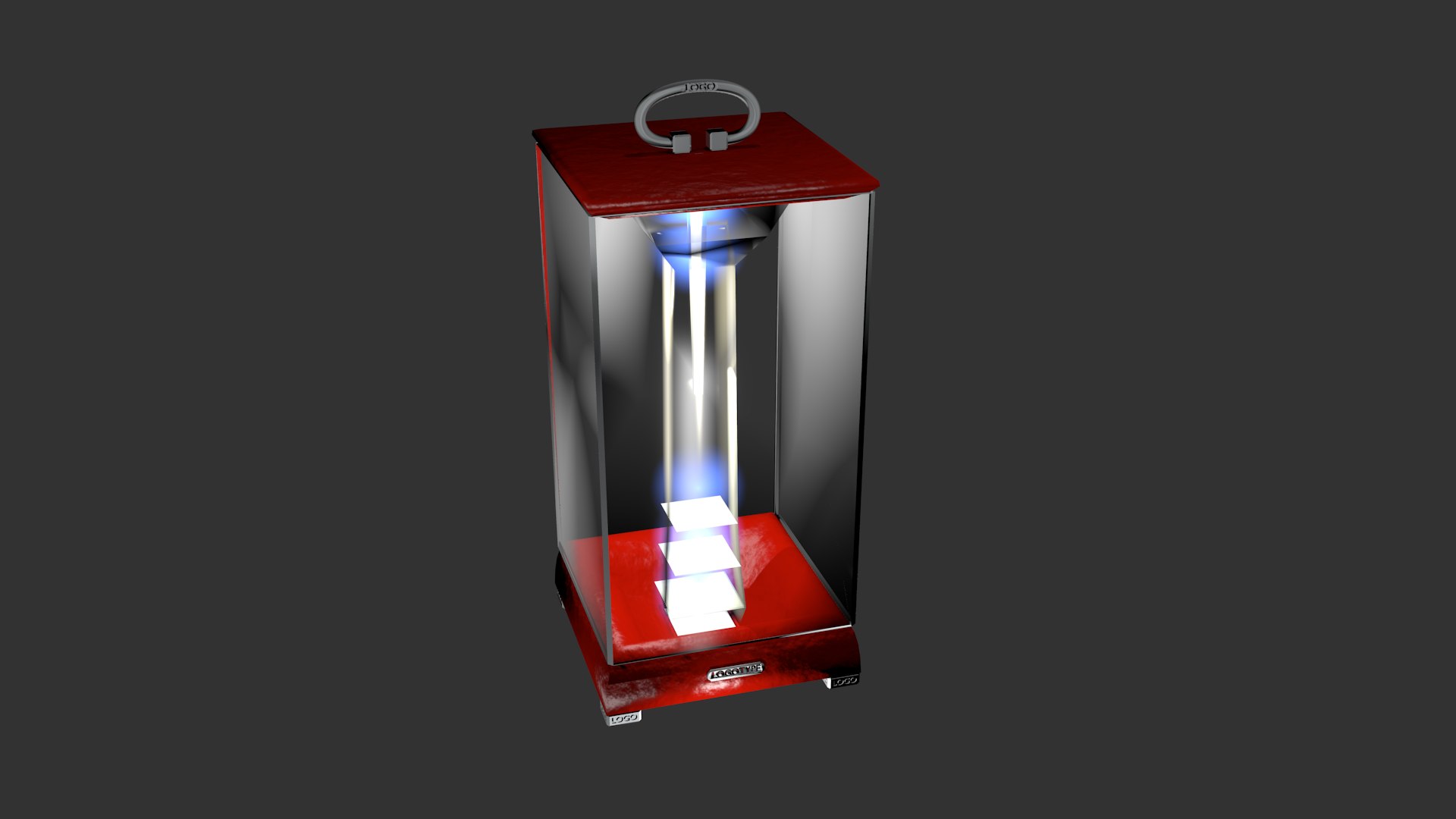 Portable Designer Lamp Red 3D Model - TurboSquid 1250525