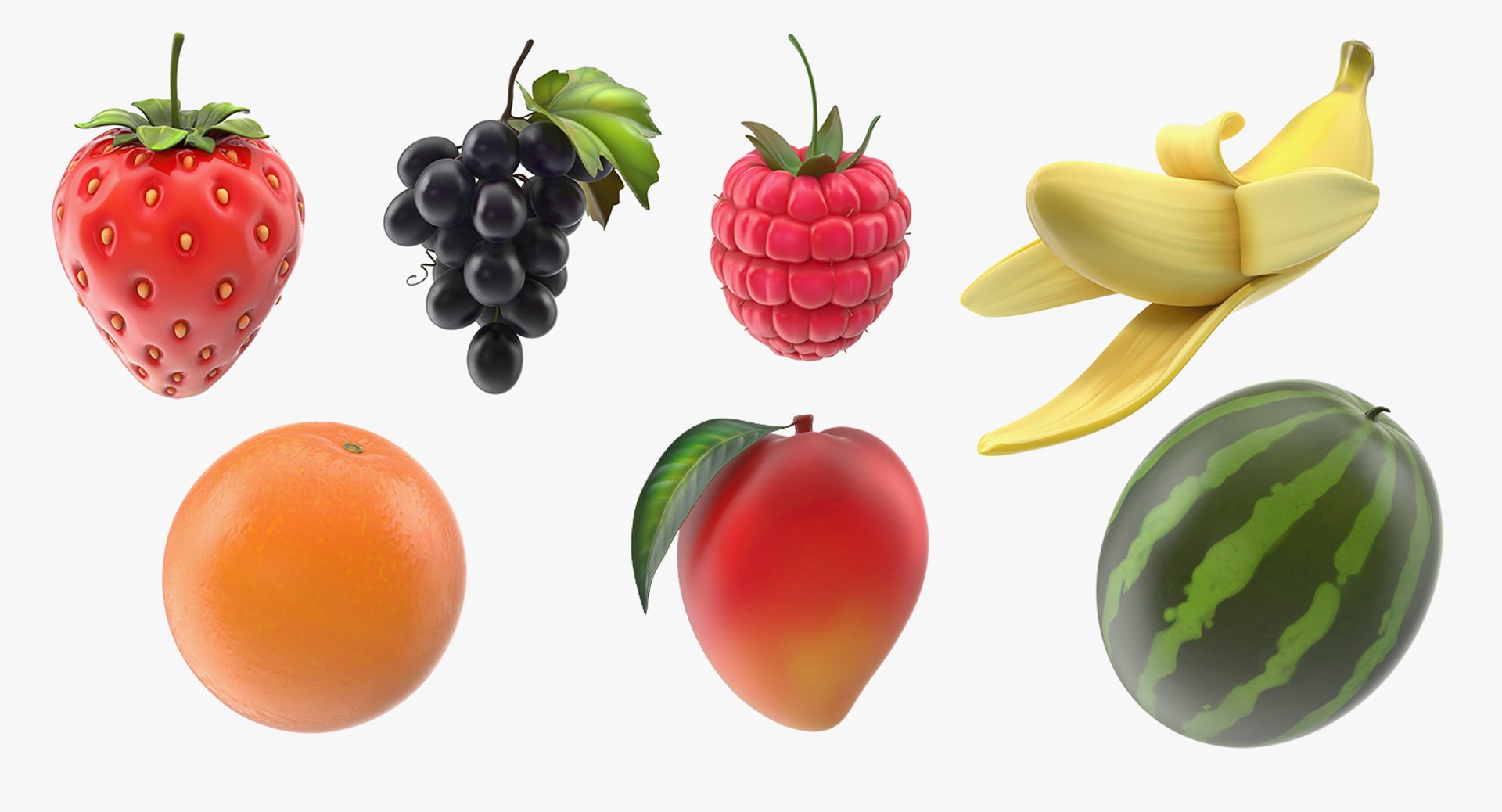 Cartoon Fruits Collection 5 3D model - TurboSquid 1902174