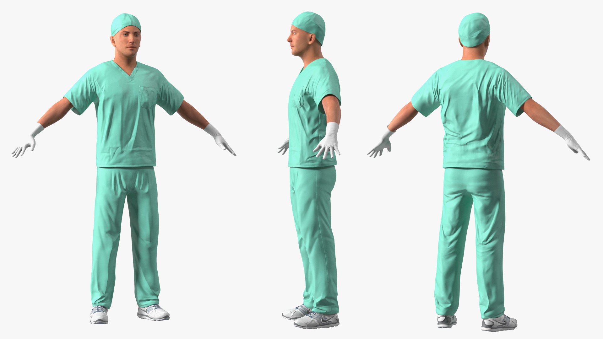 3D Male Doctor Wearing Gloves - TurboSquid 2135076