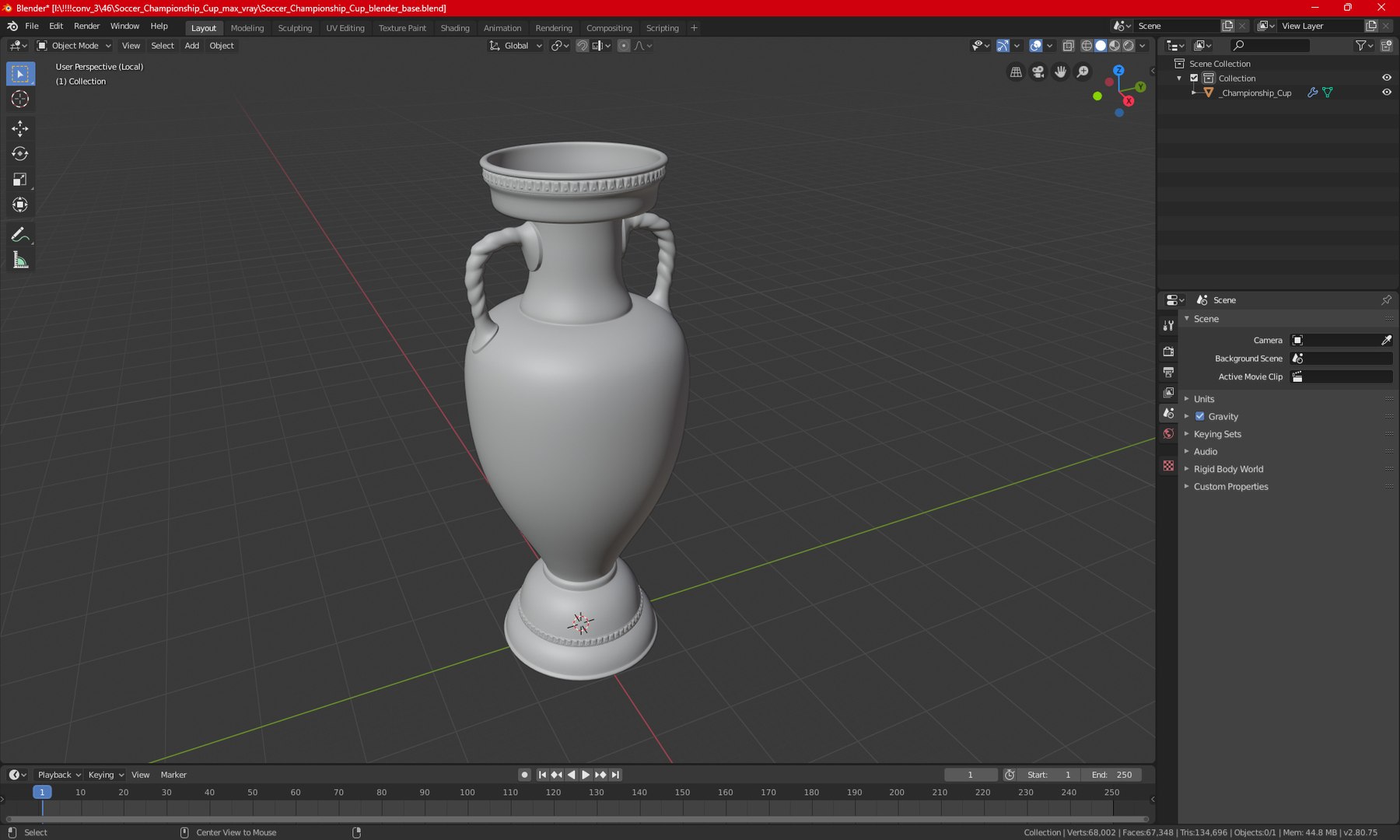 Soccer Championship Cup 3D model - TurboSquid 2174942