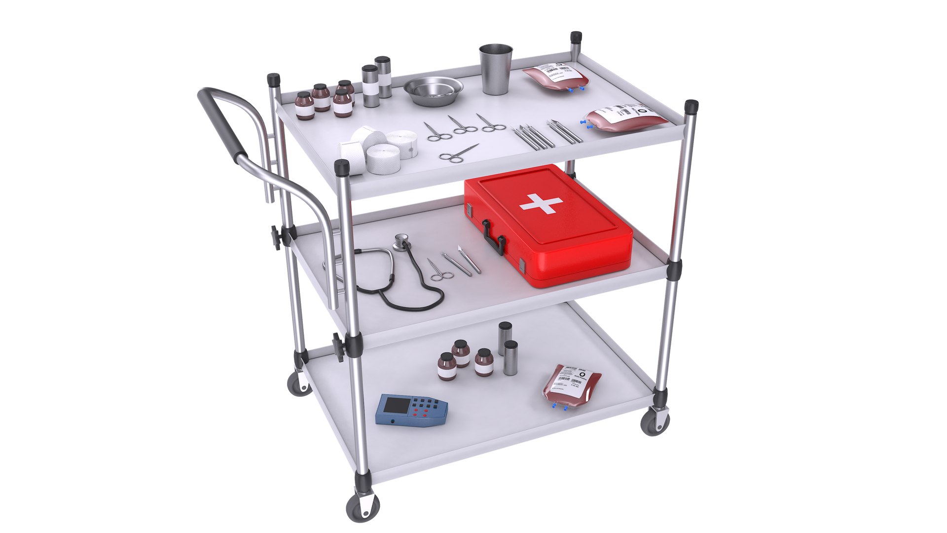3D Medical Trolley - TurboSquid 1864601