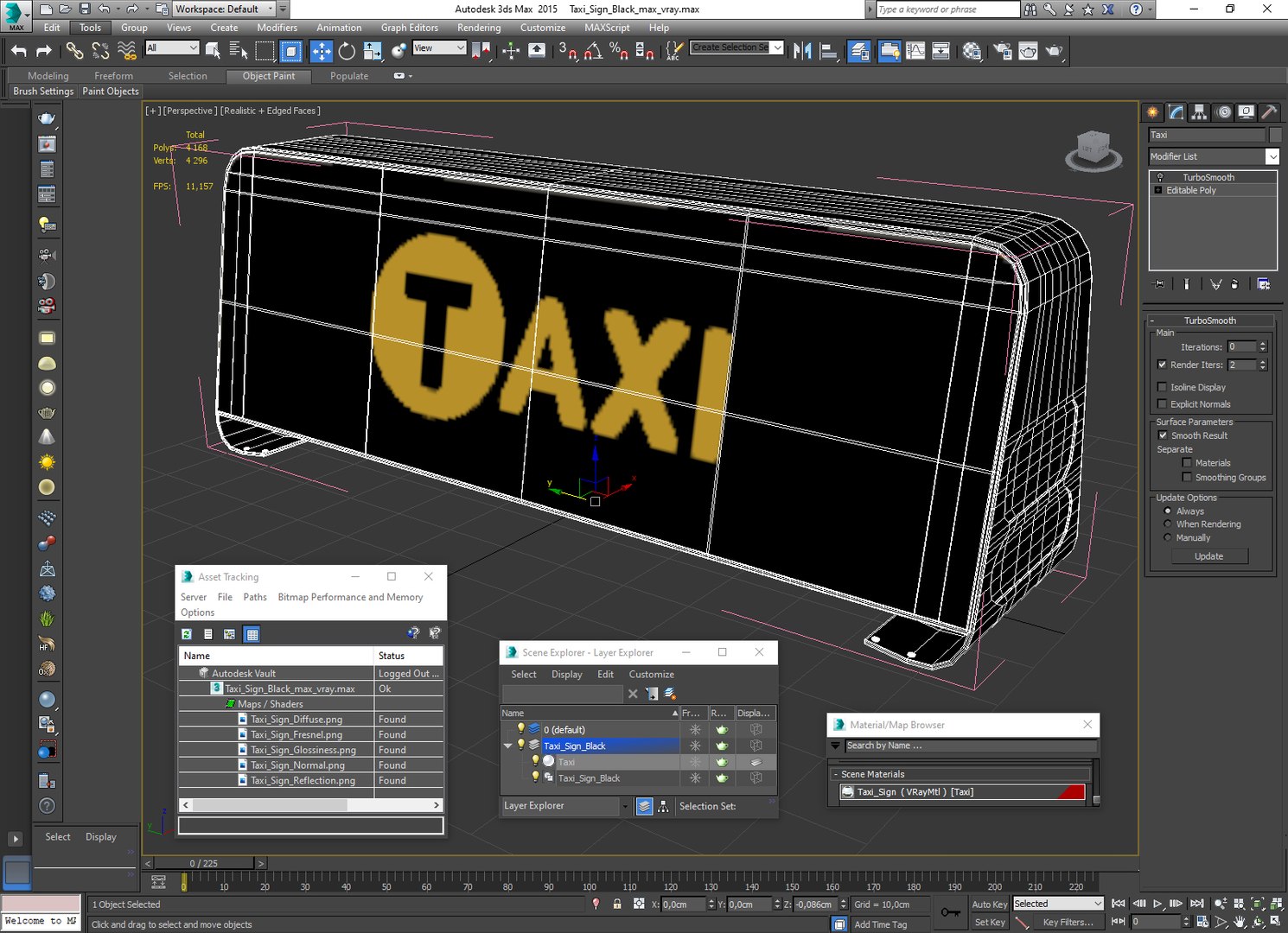 3D Taxi Sign Black - TurboSquid 2028388