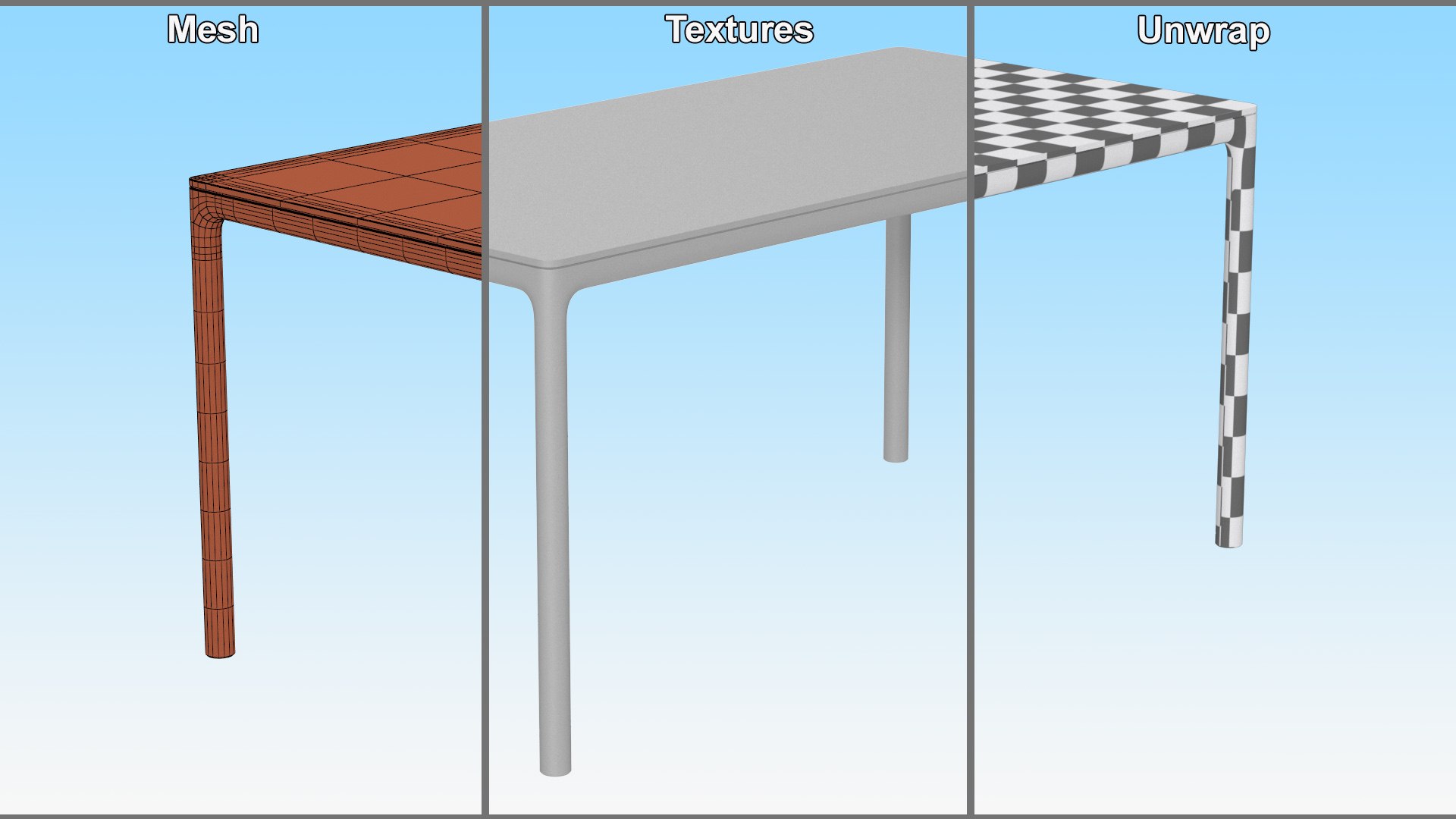 Modern Minimalist Rectangular Dining Table Model - TurboSquid 2248685
