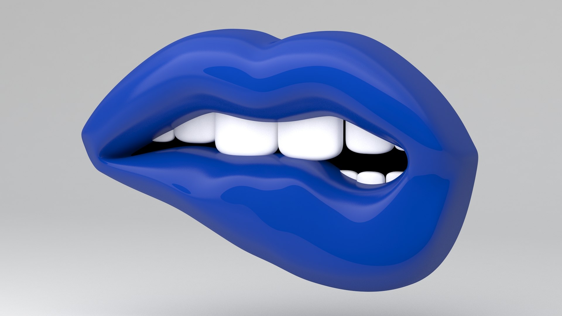 3D Model Blue Lips Biting - TurboSquid 2438983