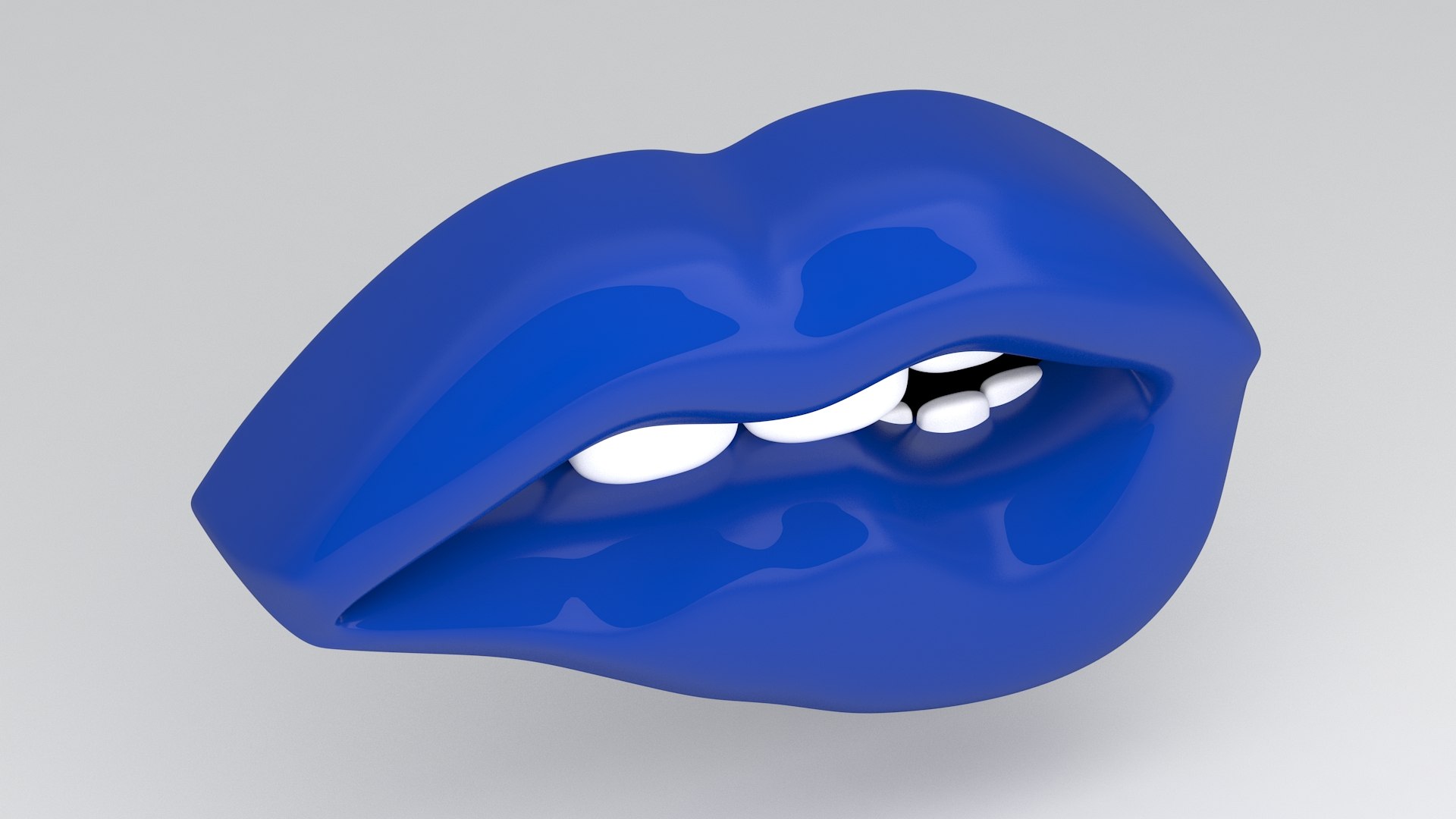 3D Model Blue Lips Biting - TurboSquid 2438983