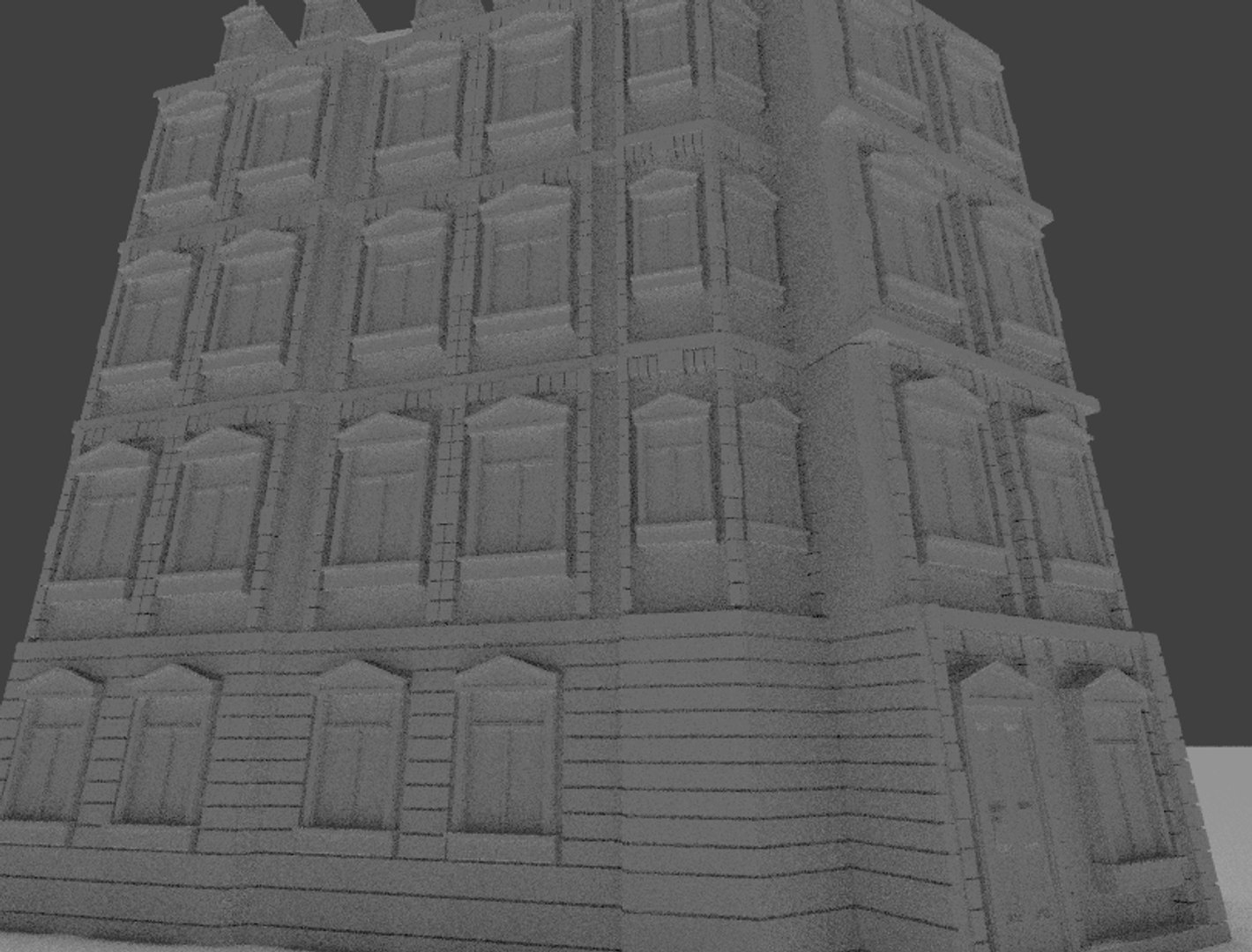 3d untextured building set