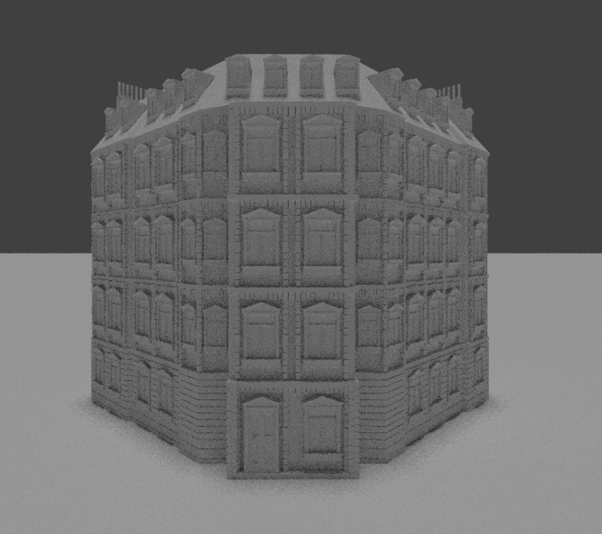 3d untextured building set