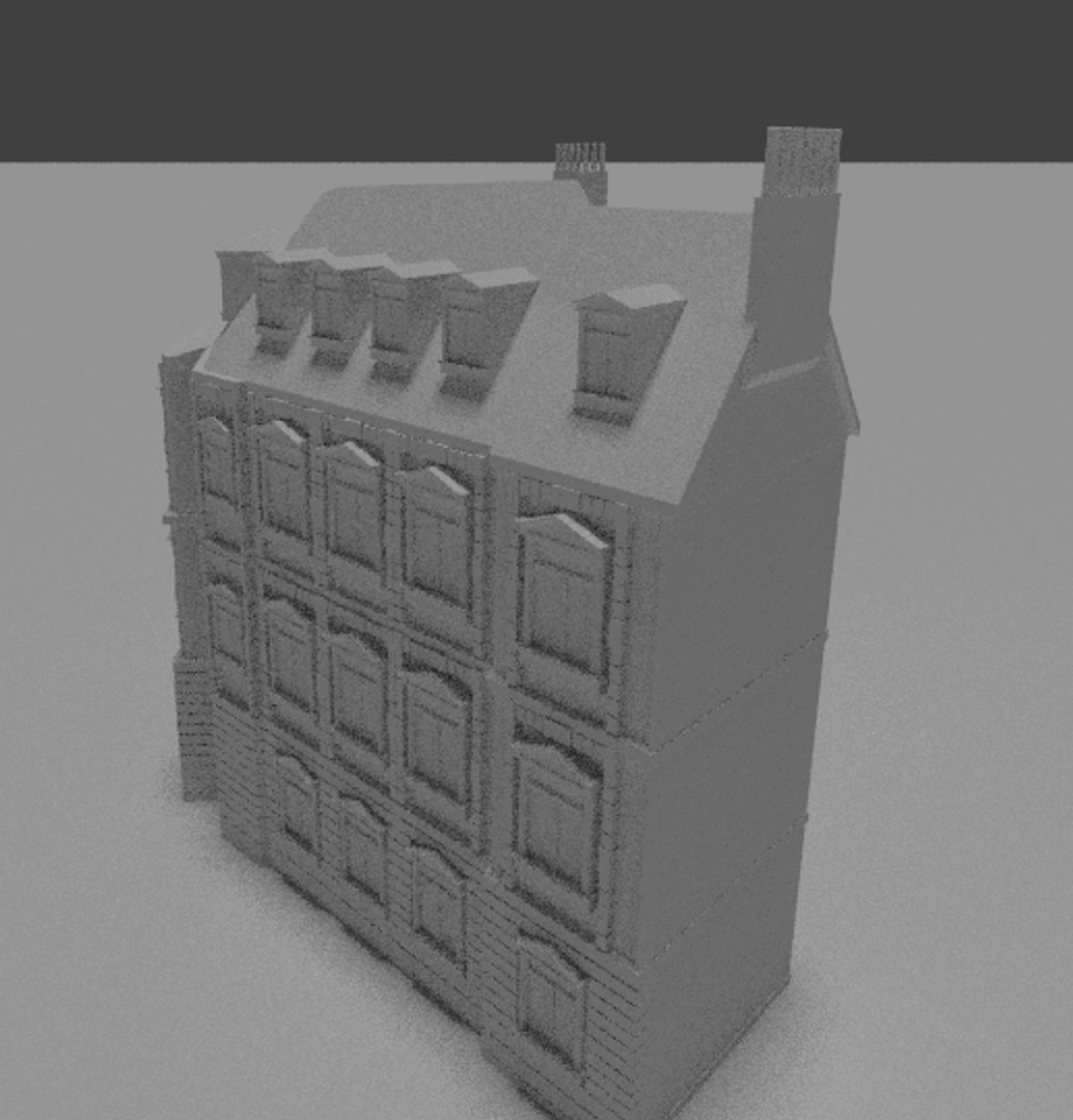 3d untextured building set