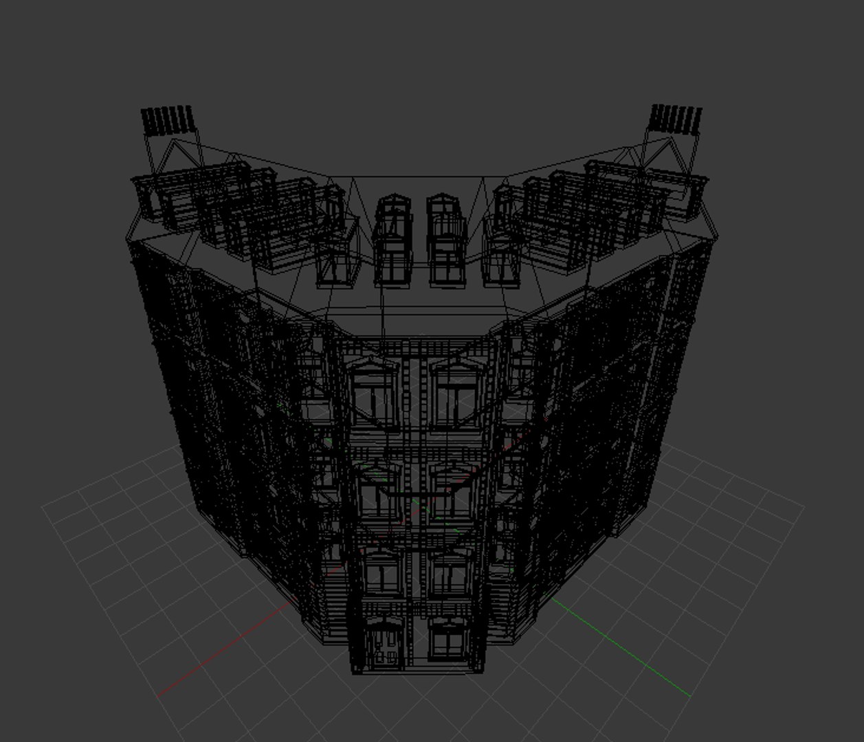 3d untextured building set