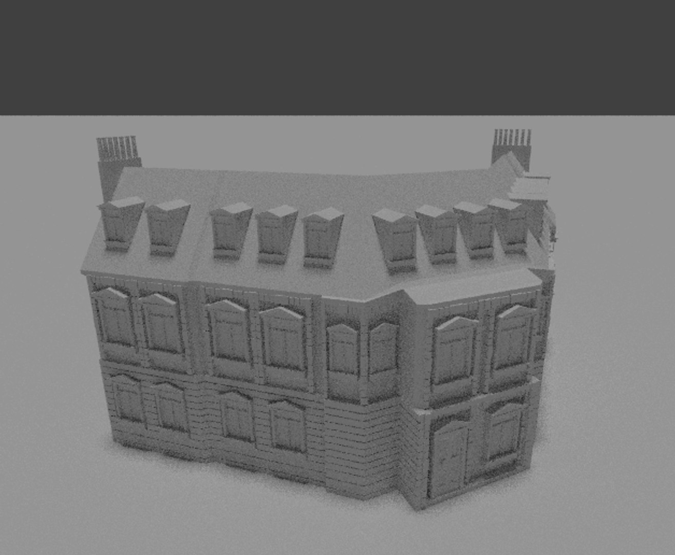 3d Untextured Building Set