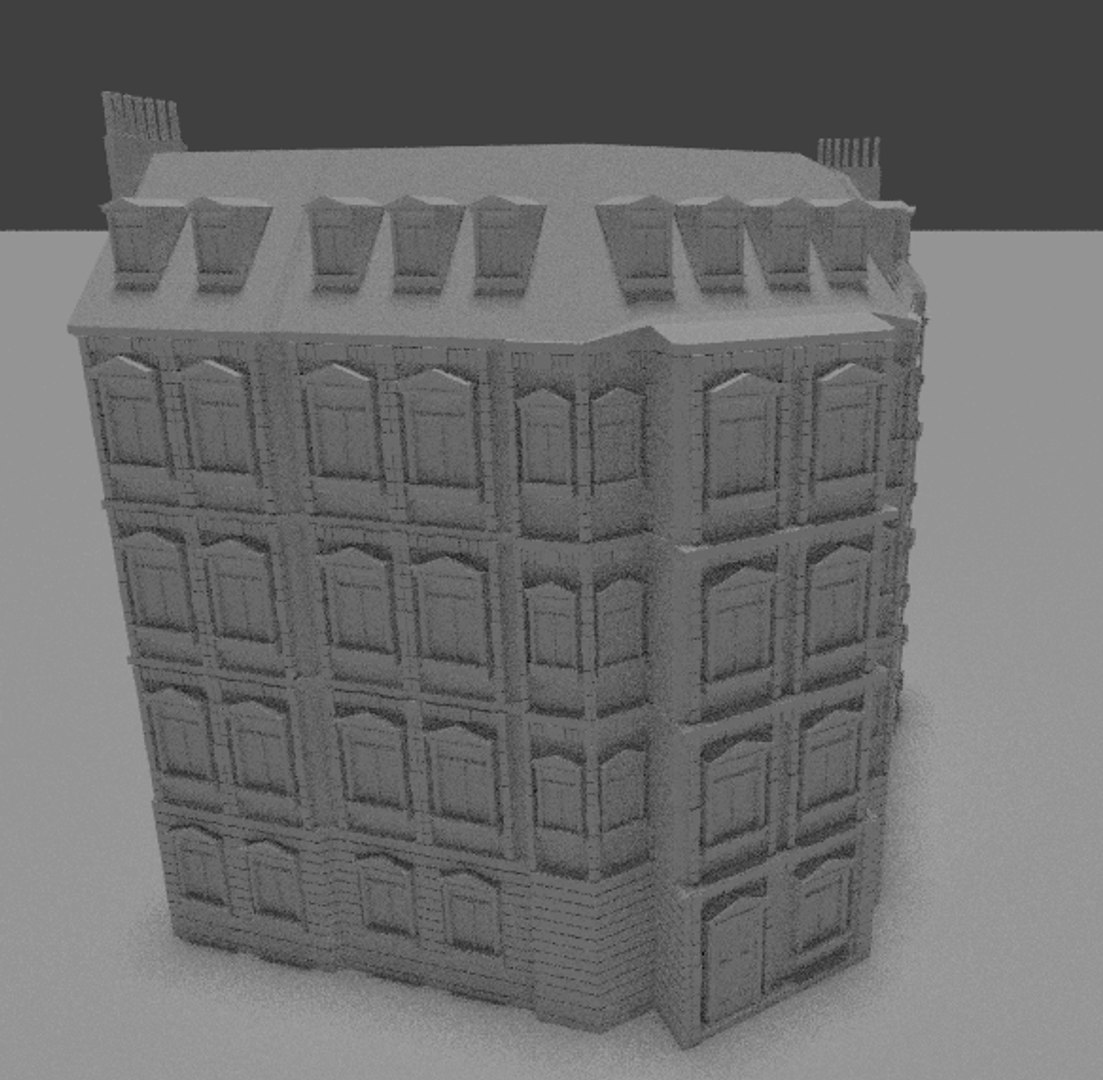 3d untextured building set