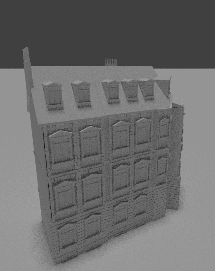3d untextured building set