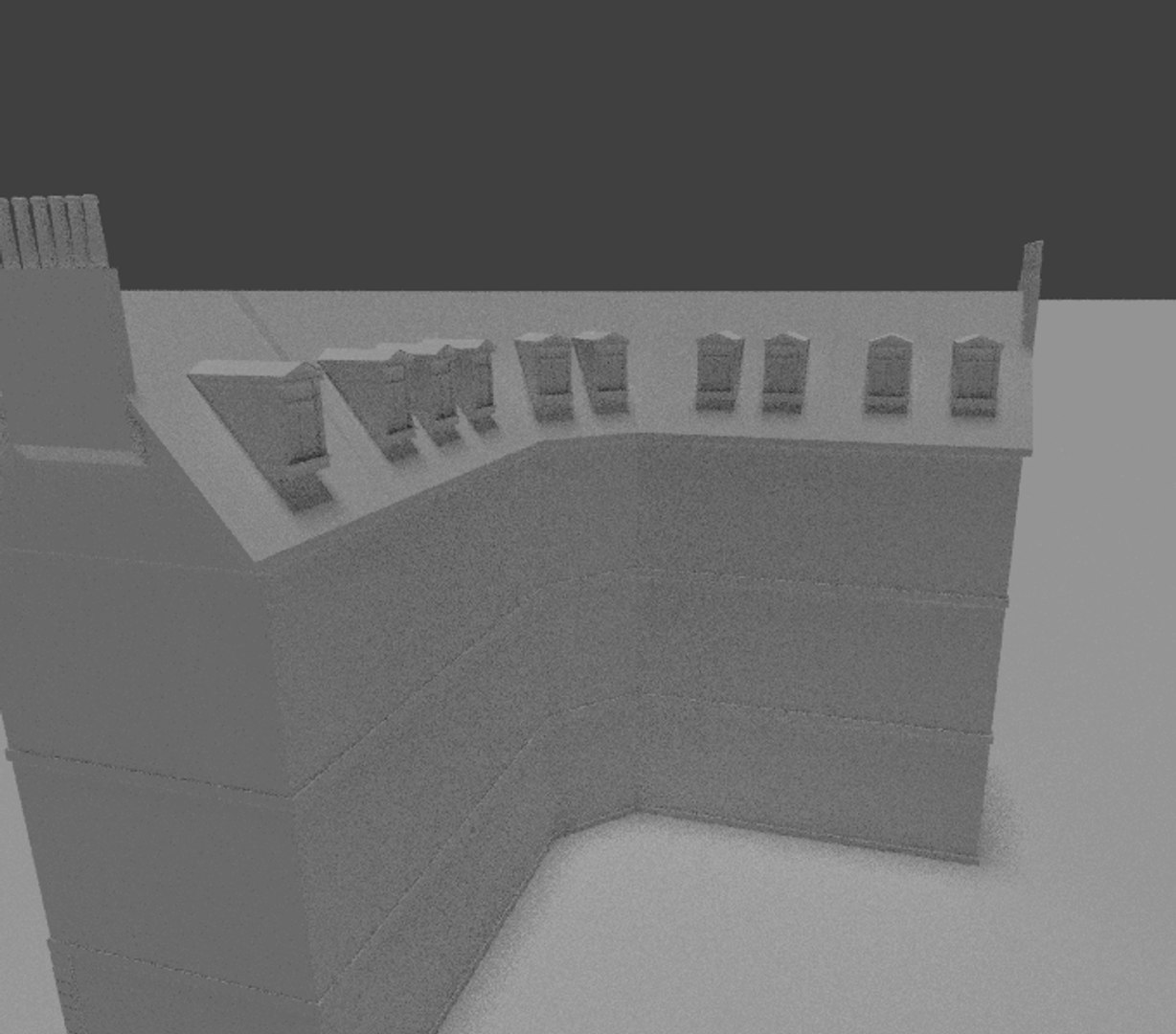 3d untextured building set