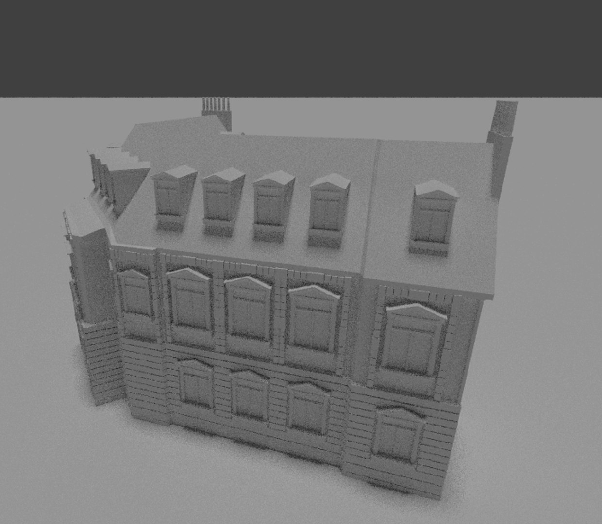 3d Untextured Building Set