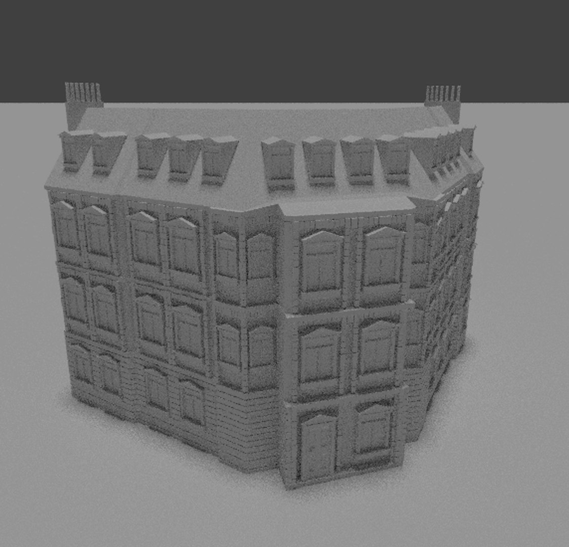 3d untextured building set