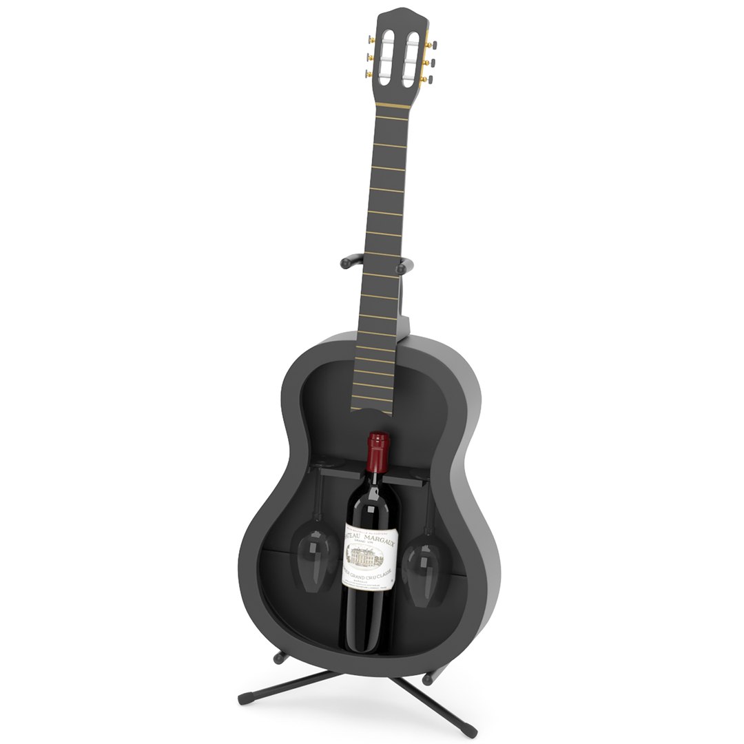 SHEVELEY Guitar Wine Rack 3D Model - TurboSquid 1935931