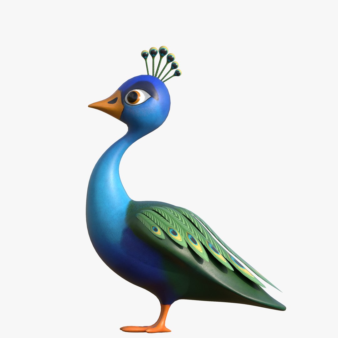 3D Cartoon Peacock Model - TurboSquid 2407267