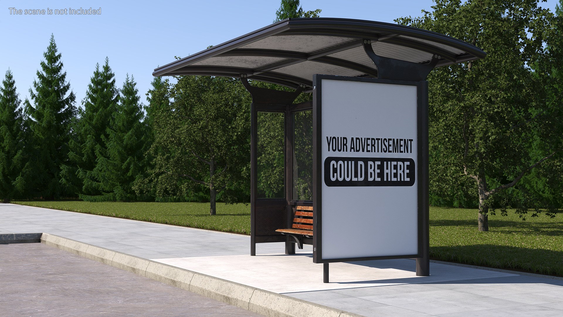 3D Bus Stop Black Old - TurboSquid 2169101