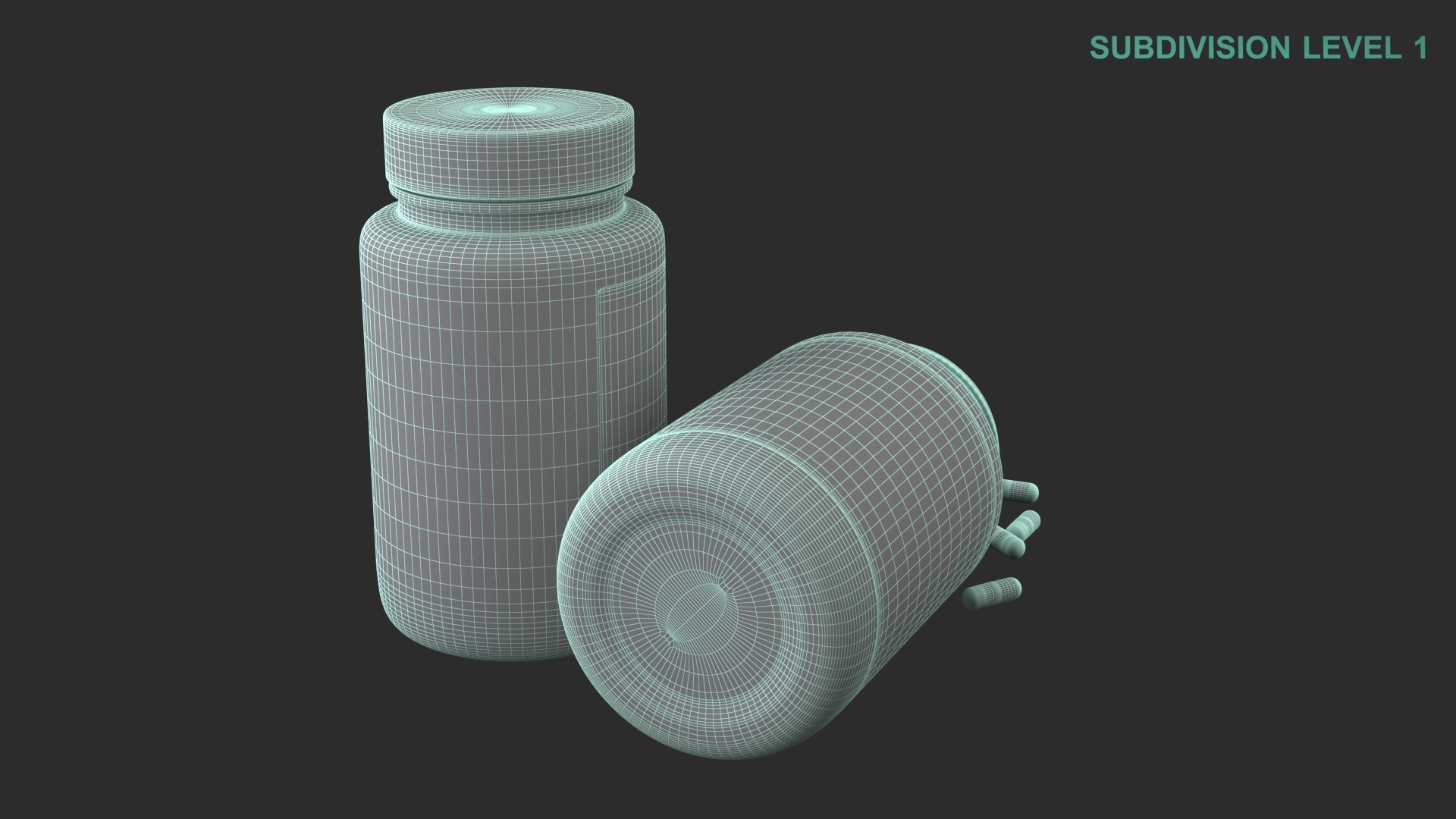Medicine Bottle with Pills 3D model - TurboSquid 2151600