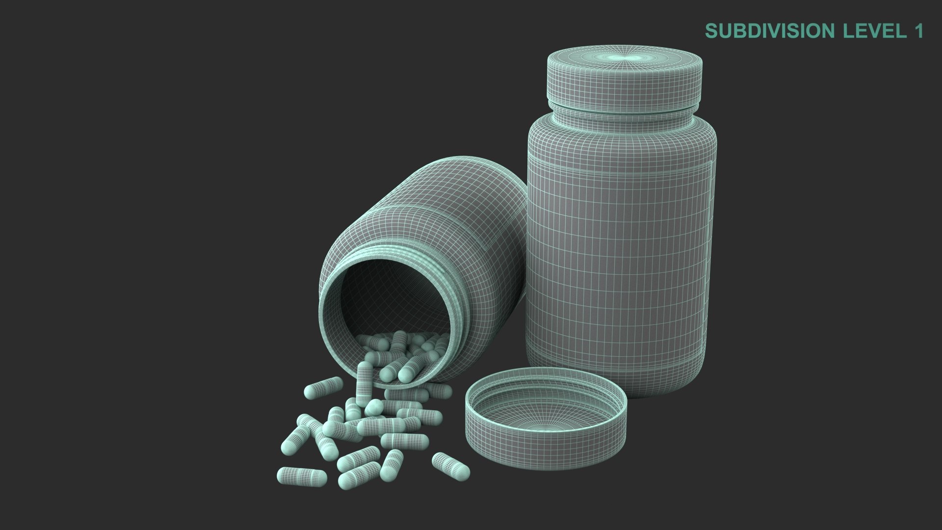 Medicine Bottle with Pills 3D model - TurboSquid 2151600