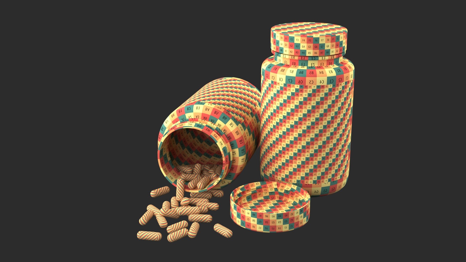 Medicine Bottle with Pills 3D model - TurboSquid 2151600