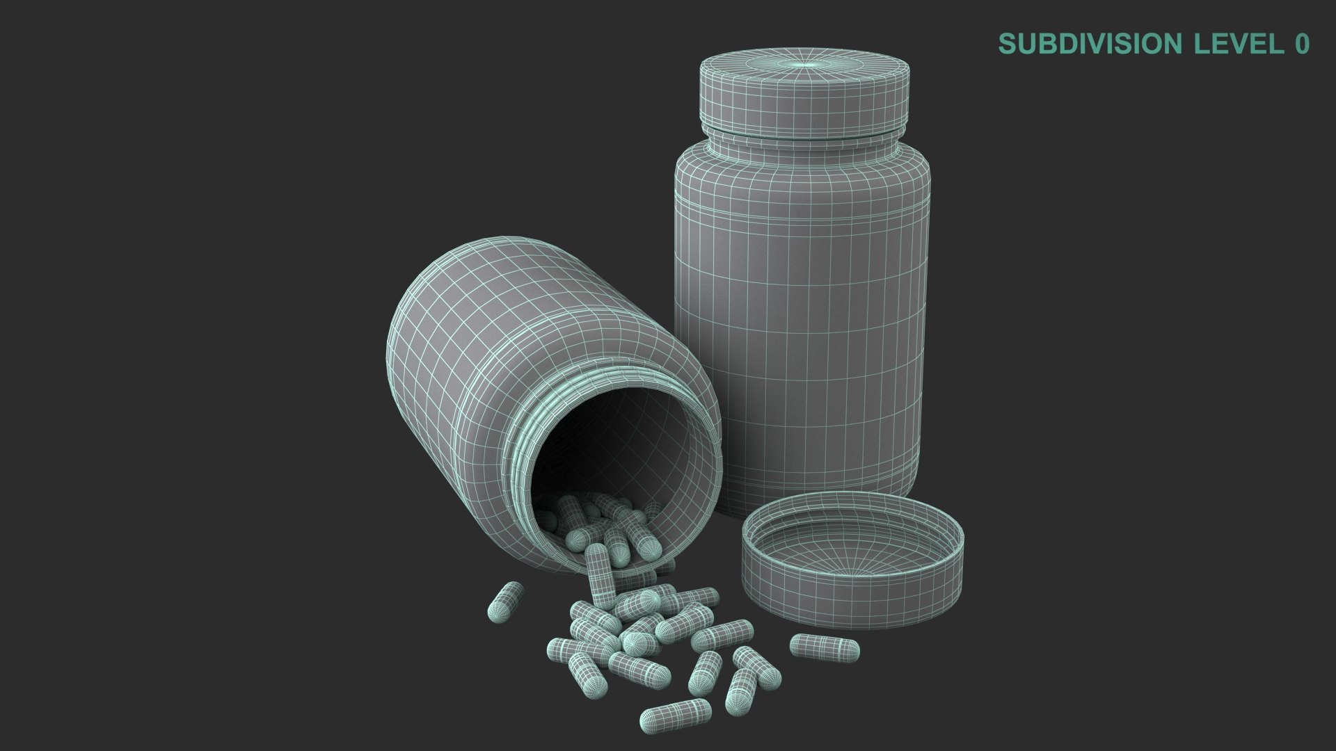 Medicine Bottle with Pills 3D model - TurboSquid 2151600