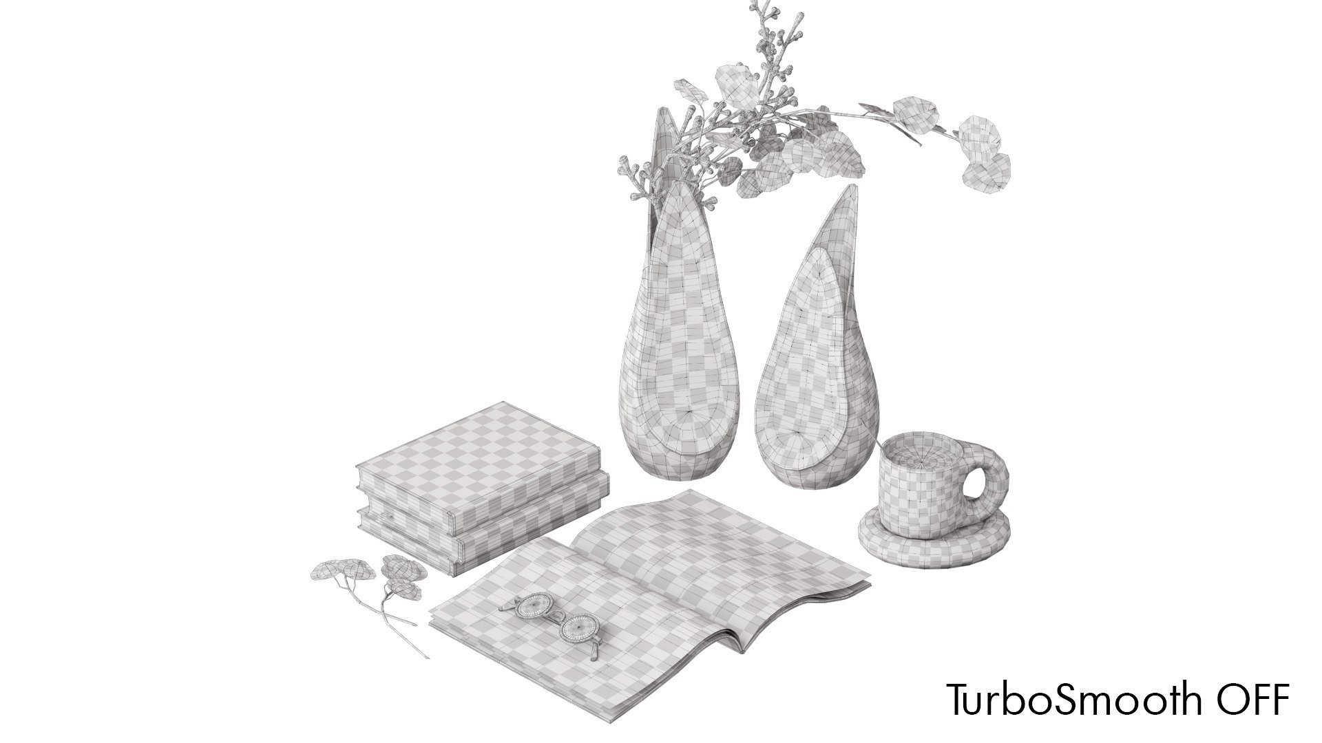 3D Decorative set with red branches model - TurboSquid 2160564