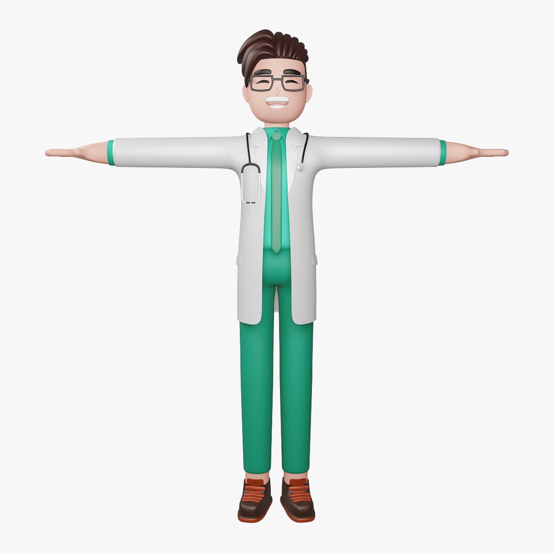 3D Doctor Full Body Cartoon Characters Model - TurboSquid 1726171