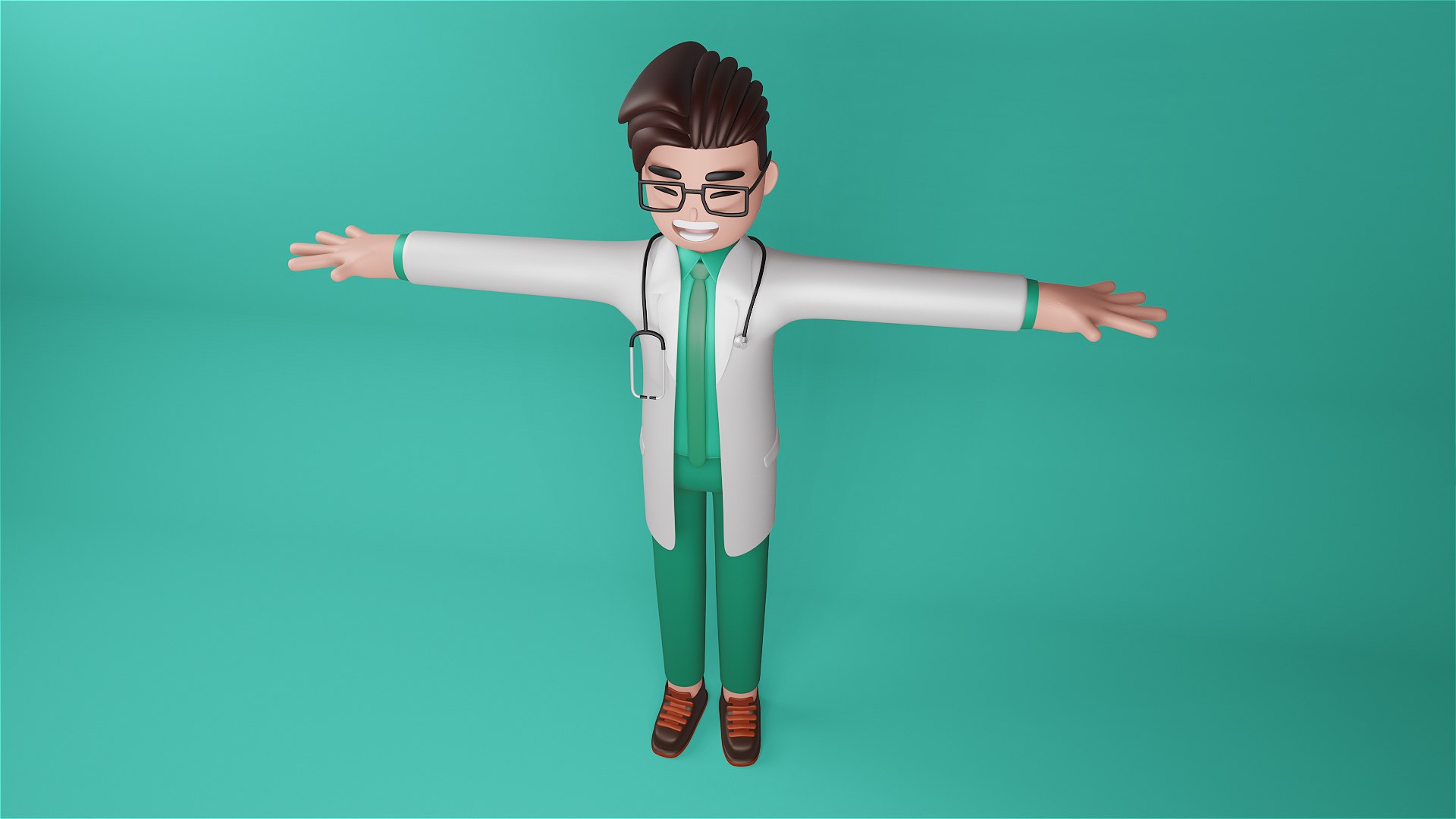 3D Doctor Full Body Cartoon Characters Model - TurboSquid 1726171