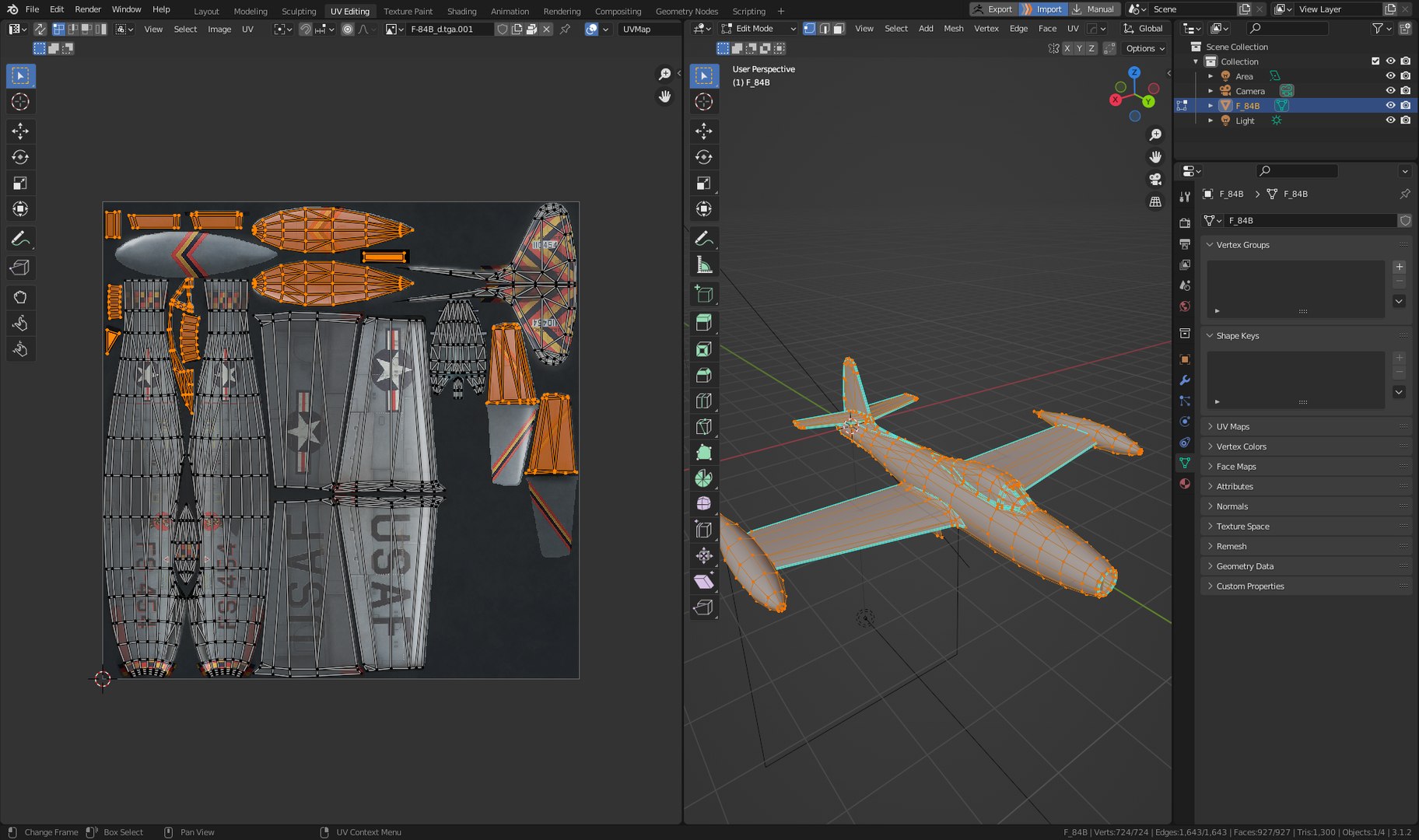 The F-84B Thunderjet Hand Painted Game Model 3D Model - TurboSquid 2297287