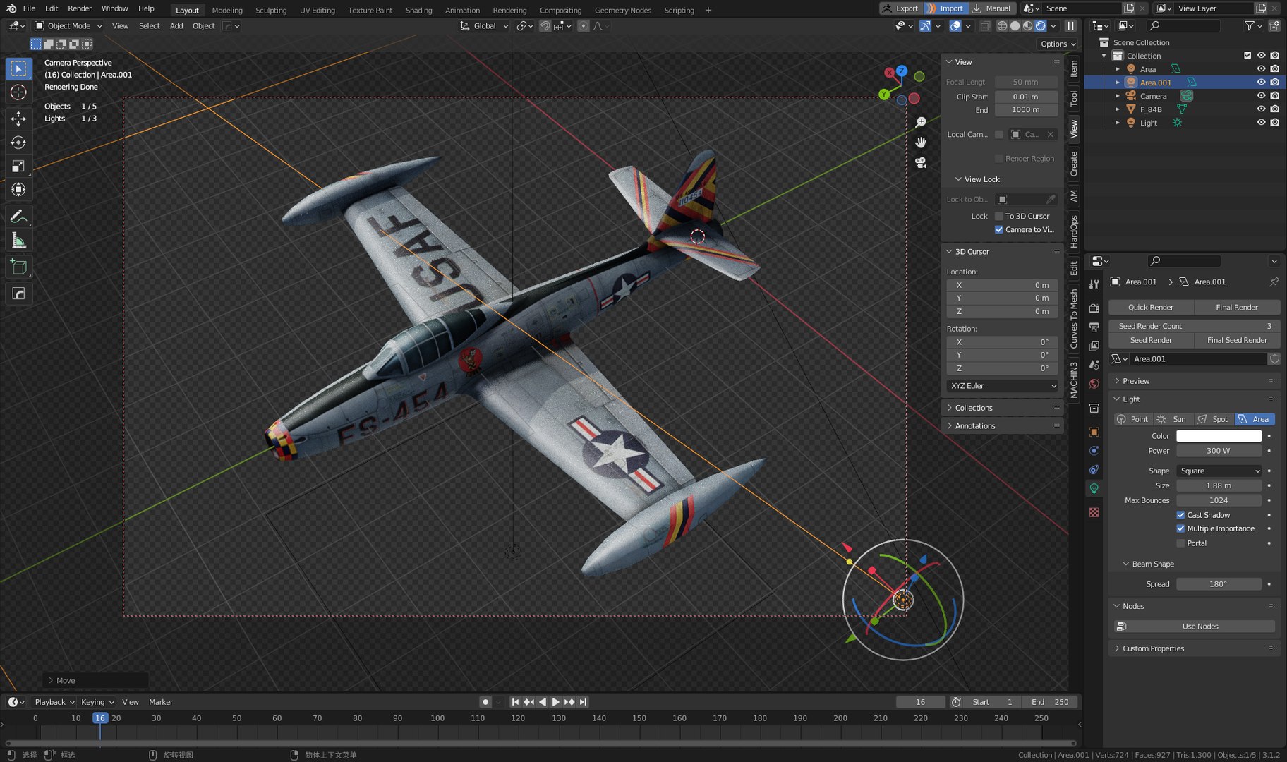 The F-84B Thunderjet Hand Painted Game Model 3D Model - TurboSquid 2297287