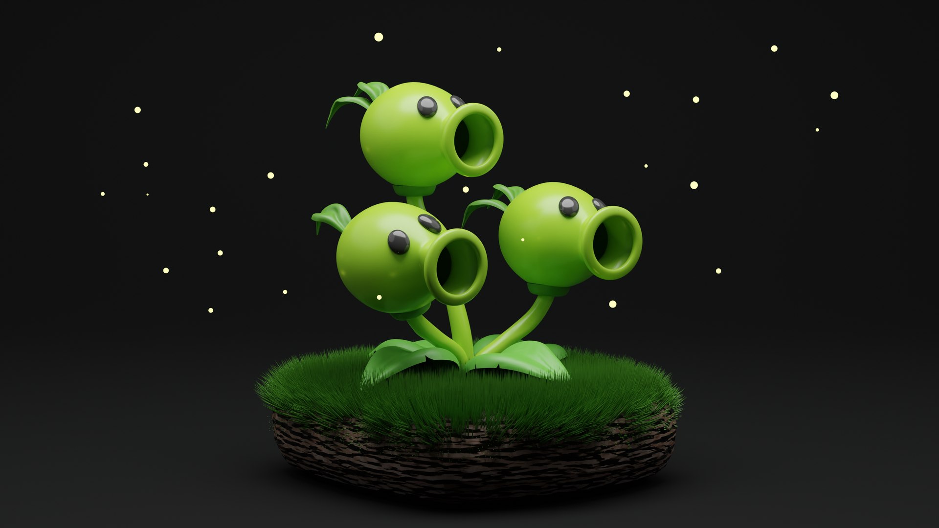 ThreePeater Plants Vs Zombies Model - TurboSquid 2289088