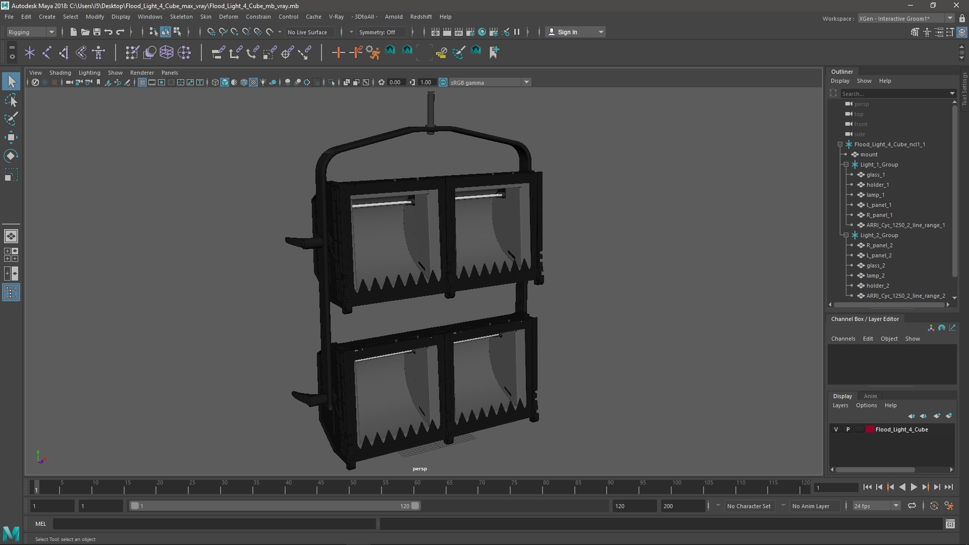 Flood Light 4 Cube 3D - TurboSquid 2312388