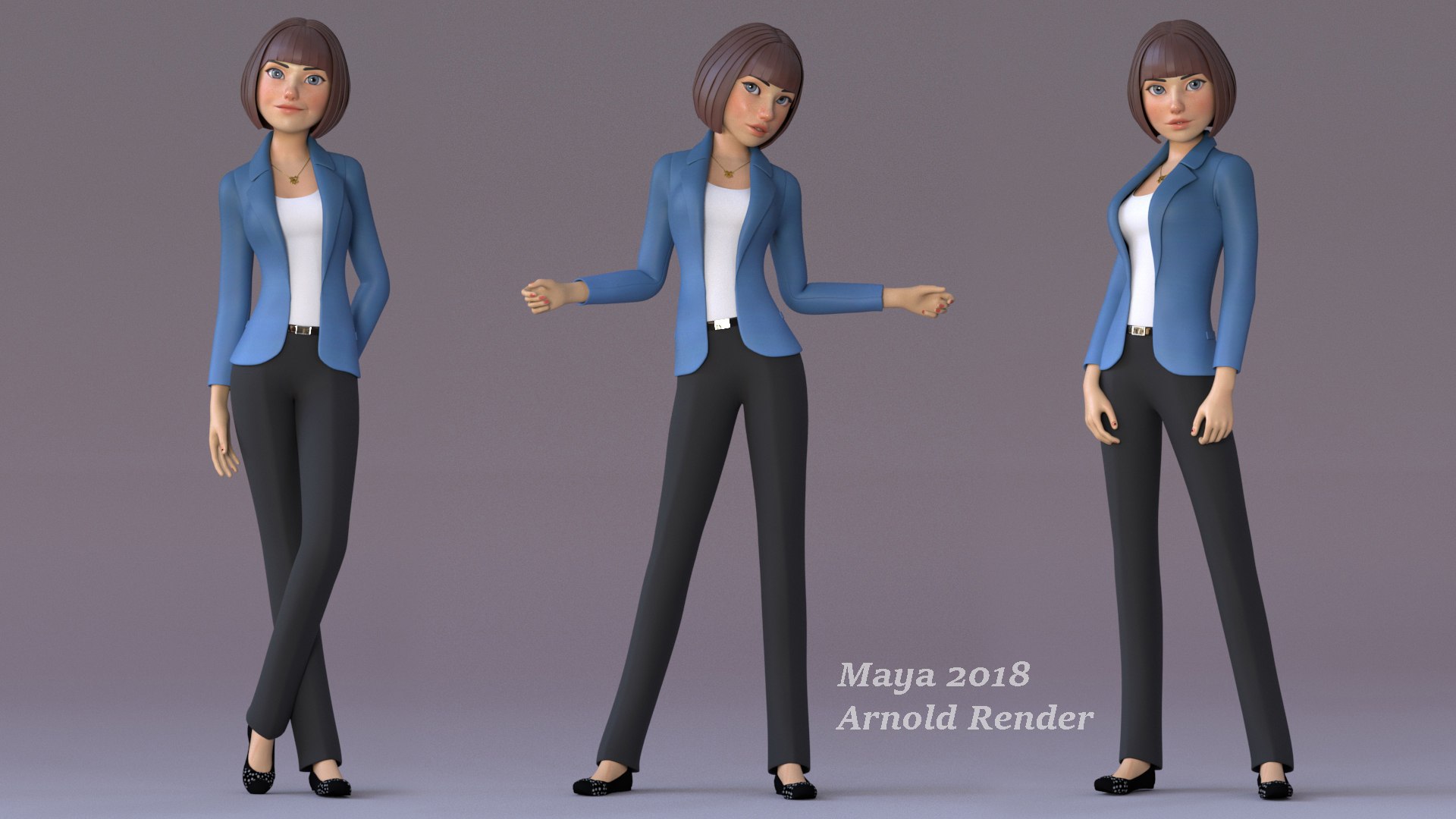 3D Anna Cartoon Girl - TurboSquid 2277422
