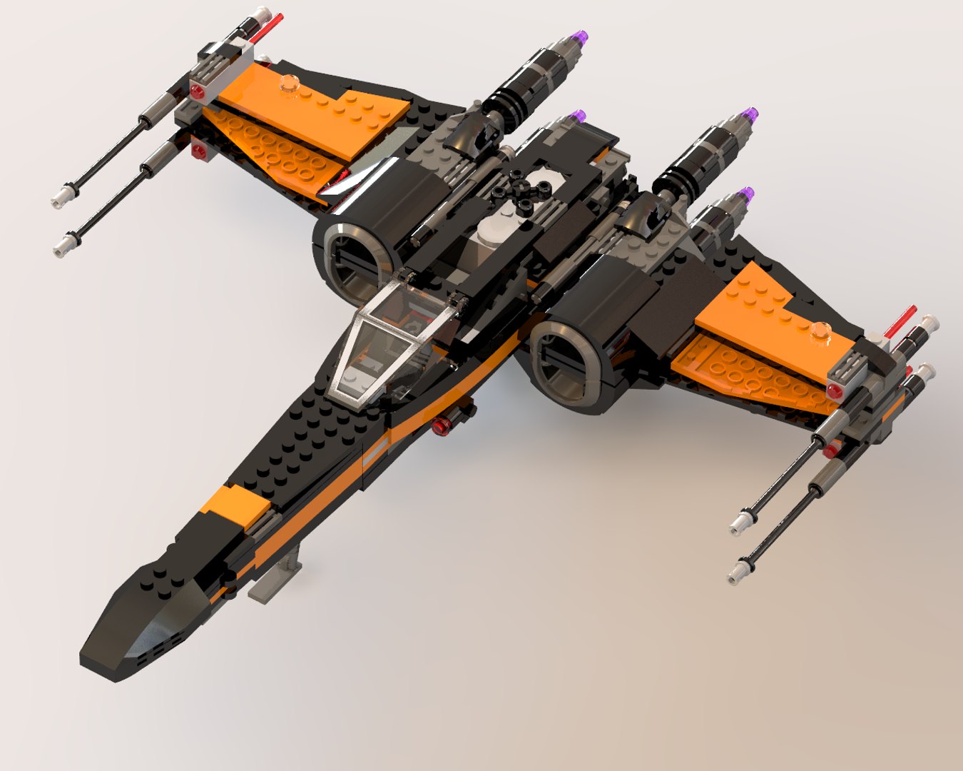 3d Lego Star Wars Poe Model