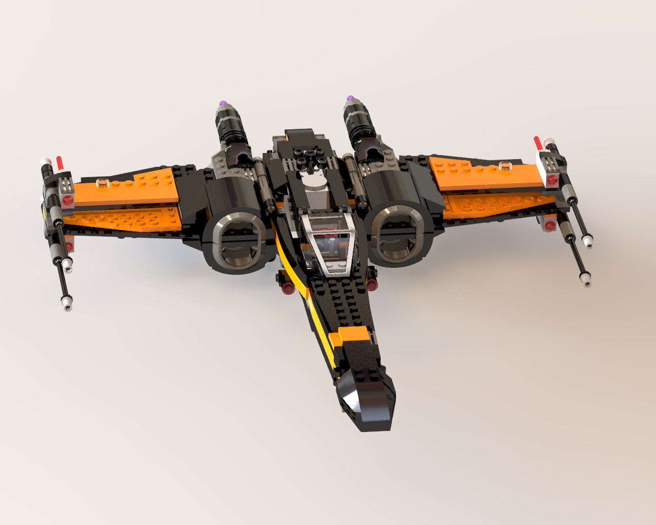 3d Lego Star Wars Poe Model