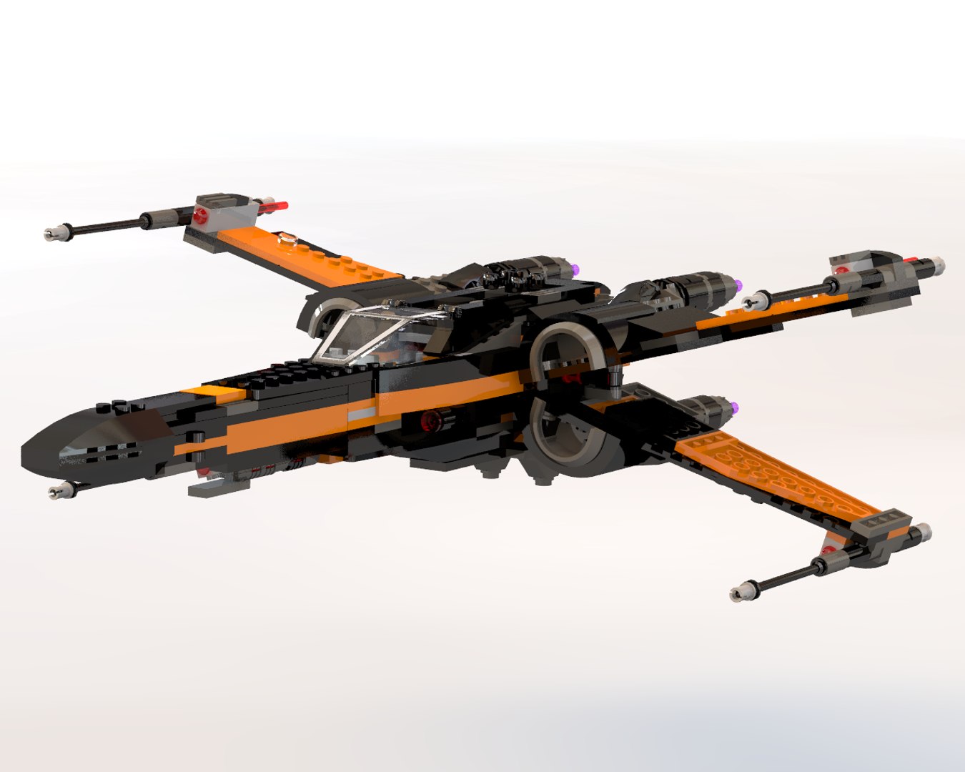 3d Lego Star Wars Poe Model